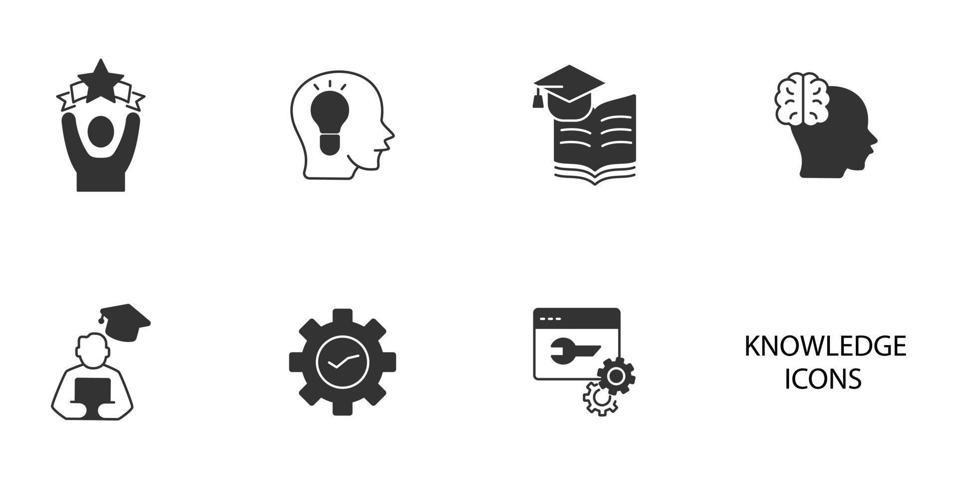 knowledge and education icons set . knowledge and education pack symbol ...