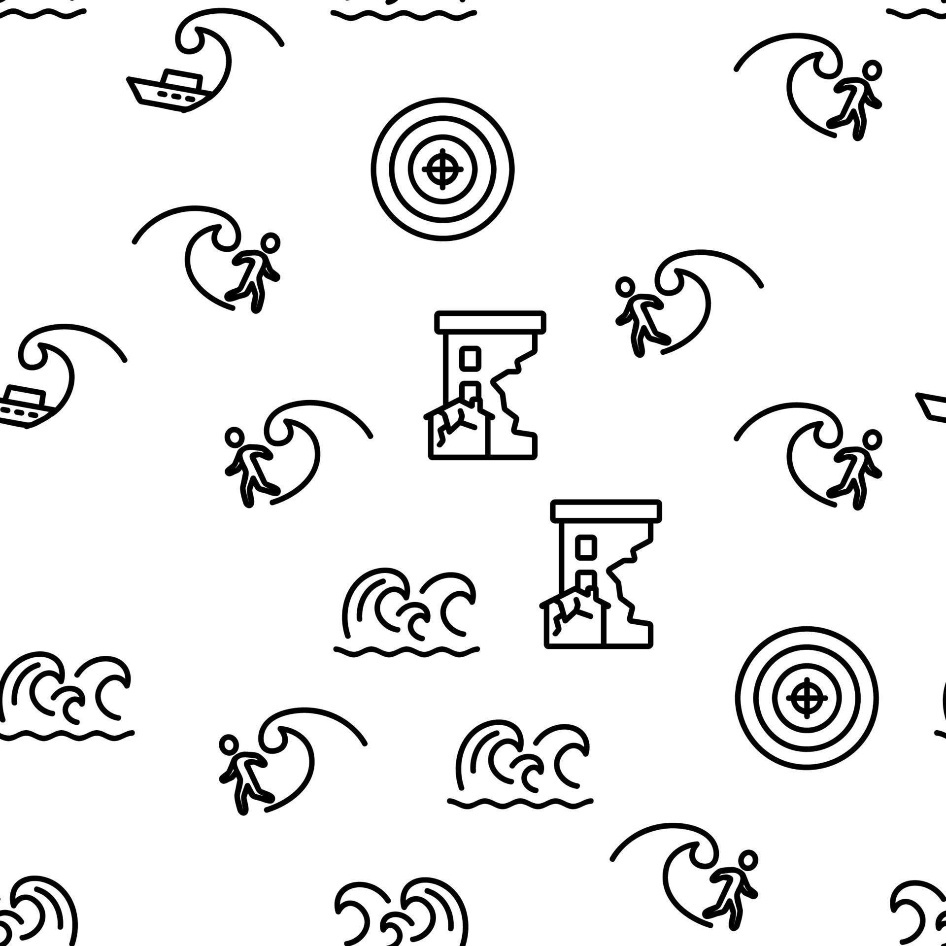 Tsunami Wave Vector Seamless Pattern 11994516 Vector Art At Vecteezy