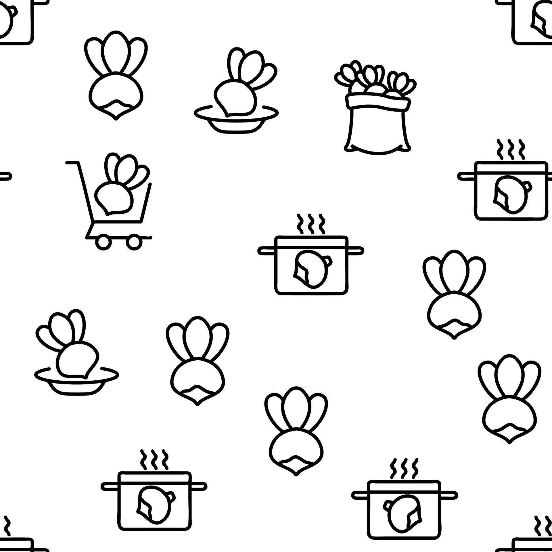 Turnip Agricultural Vegetable Vector Seamless Pattern 11994620 Vector ... Turnip Agricultural Vegetable Vector Seamless Pattern 11994620 Vector ...
