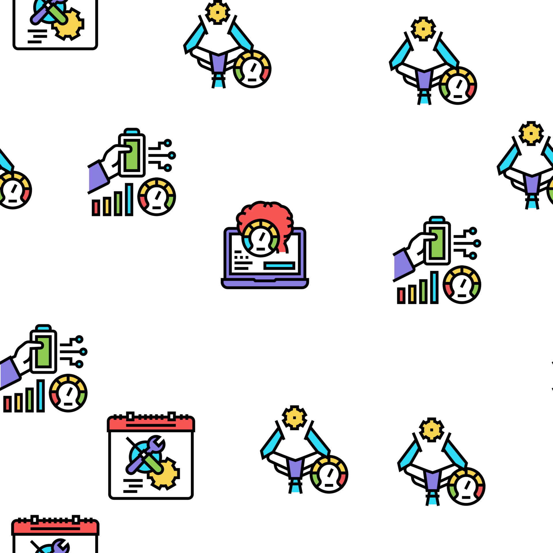 Optimize Operations Vector Seamless Pattern 11994732 Vector Art At Vecteezy