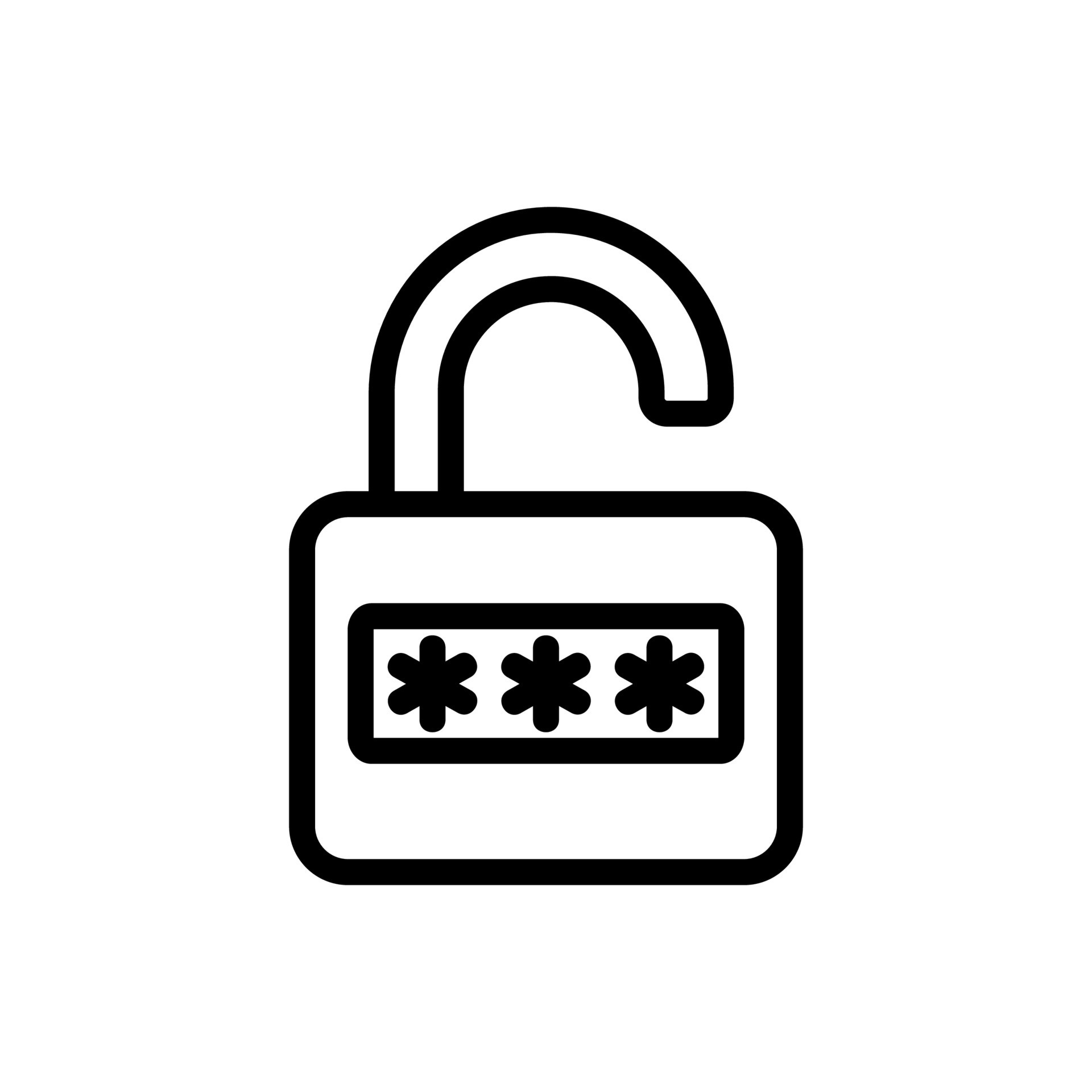 Password Lock Icon Vector Outline Illustration 11995013 Vector Art At Vecteezy