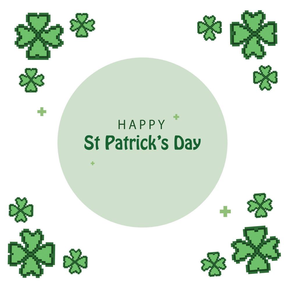 Pixelart St patricks day Pixelated shamrock poster template 11995278 ...