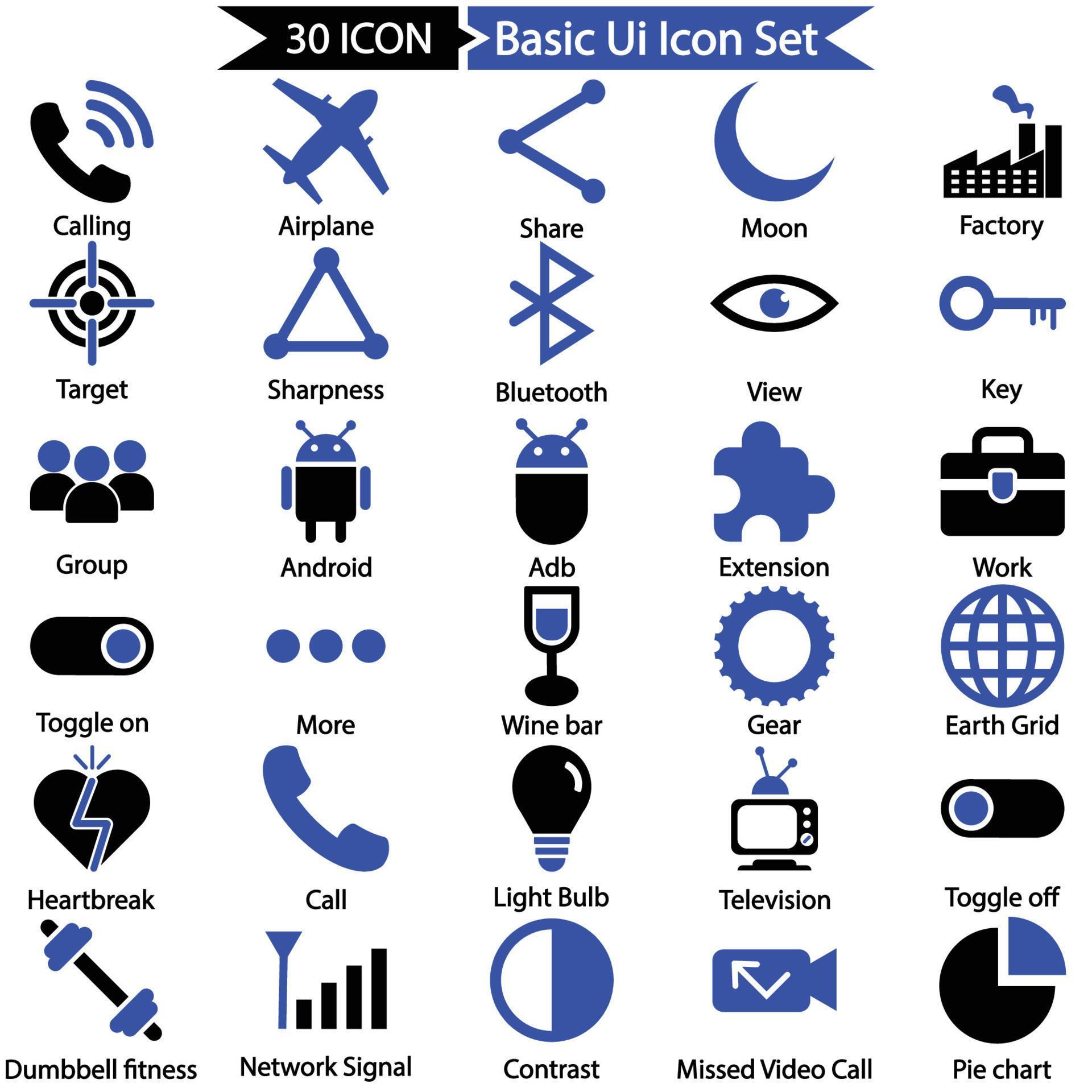 Basic Ui Icon Pack 11995822 Vector Art at Vecteezy