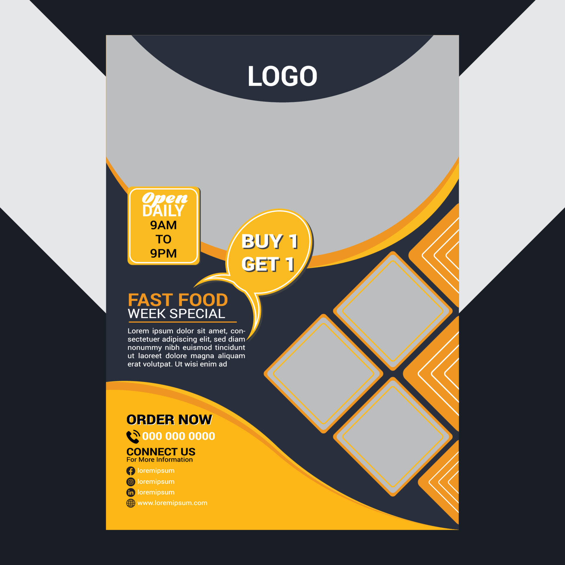 Restaurants Fast Food Sale Flyer Template 11998467 Vector Art At Vecteezy