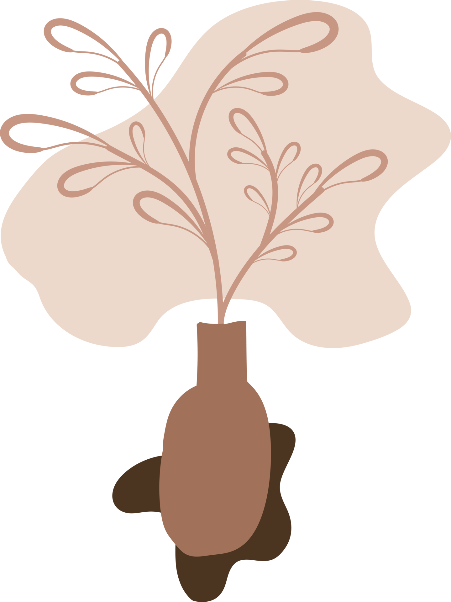 Vase Flower Leaves With Organic Shape Abstract Minimal Vase Design vase-flower-leaves-with-organic-shape-abstract-minimal-vase-design