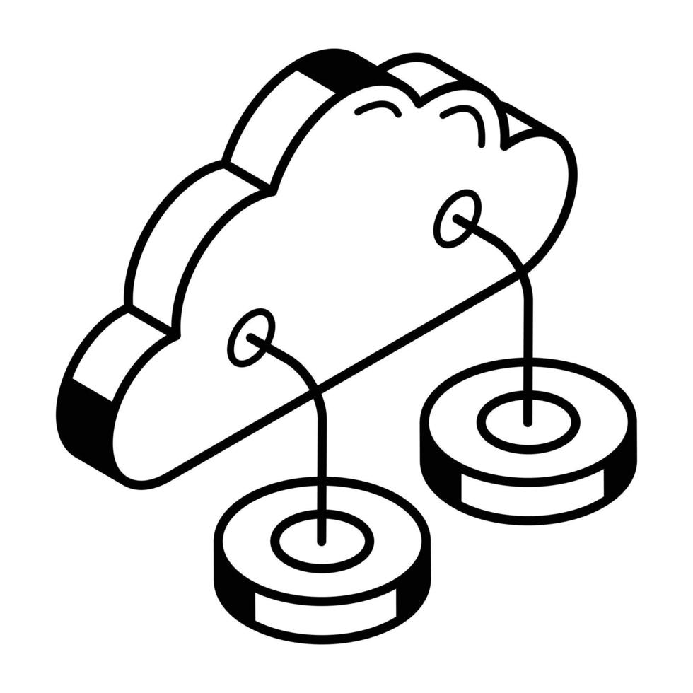 Trendy Isometric Vector Of Cloud Computing 11998832 Vector Art At Vecteezy