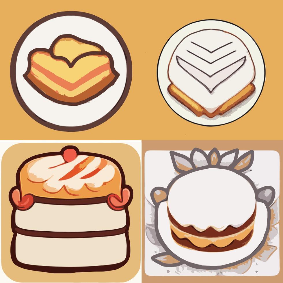 Cute chef cake food restaurant logo 2D hand drawn cartoon art vector ...
