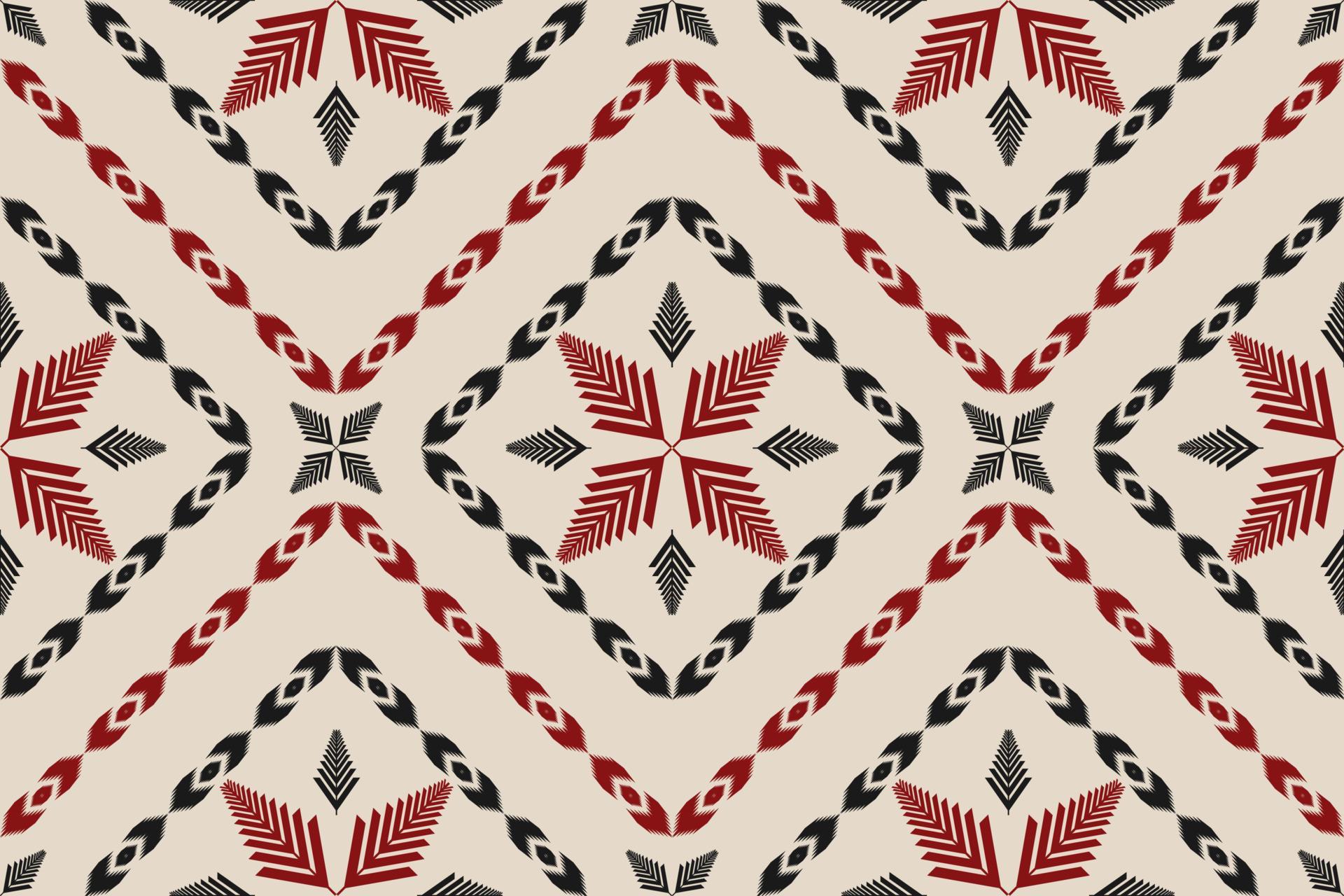 Ikat seamless pattern in tribal. Fabric ethnic pattern art. Flower ...