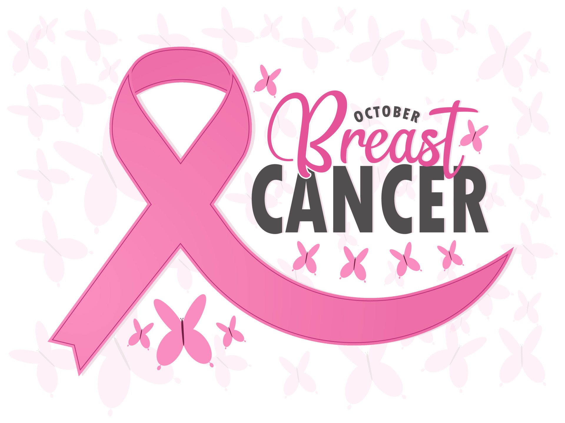 Breast Cancer Awareness Month In October Vector Calligraphy Poster