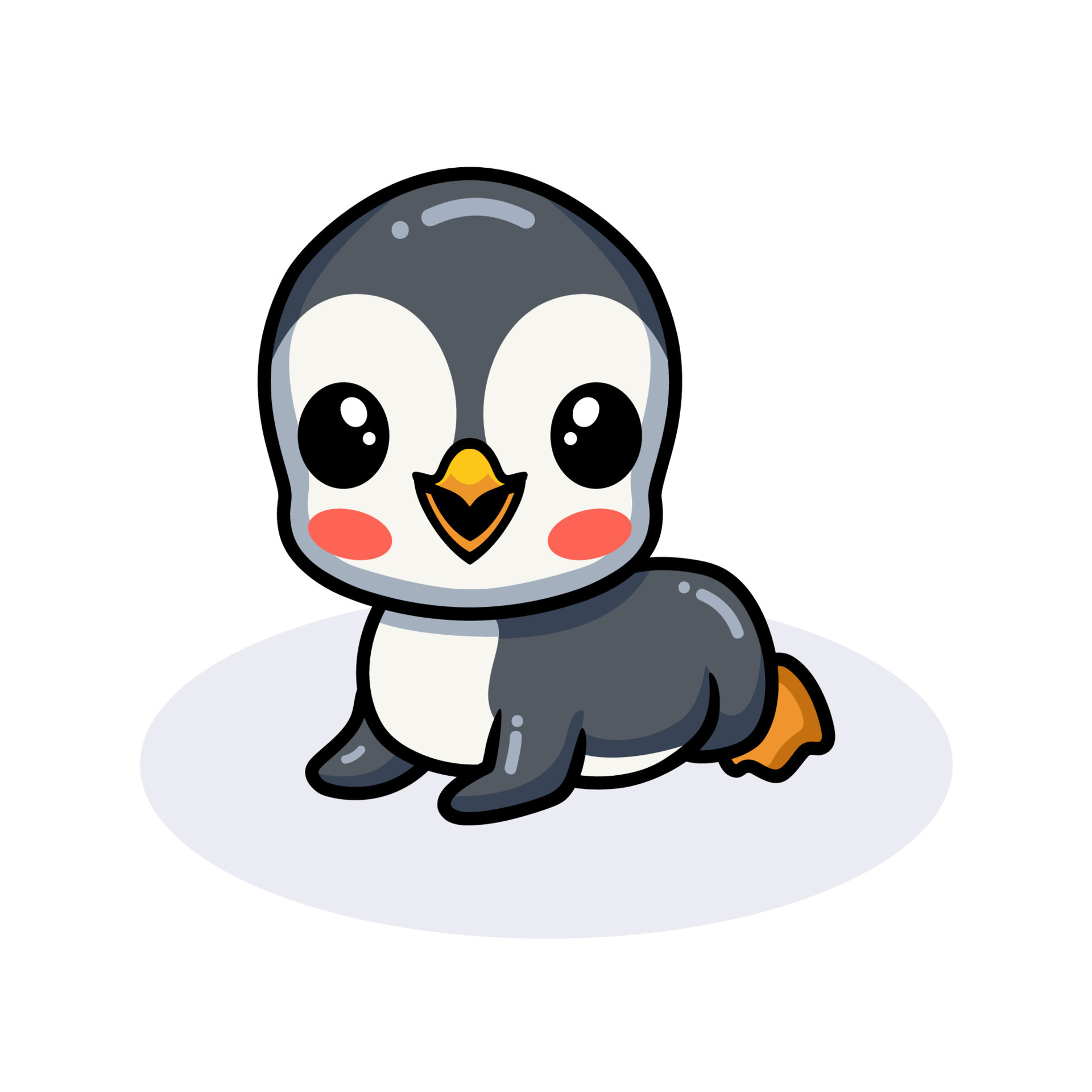Cute little penguin cartoon lying down 12003166 Vector Art at Vecteezy