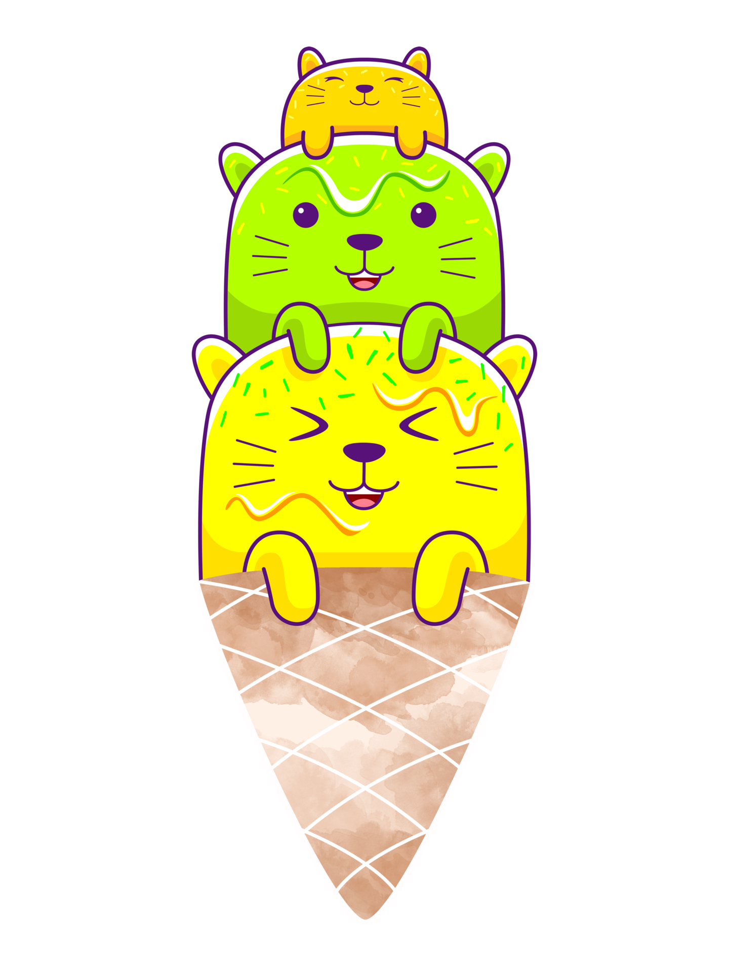 Cute Ice Cream Cone Cartoon Illustration 12003272 Png
