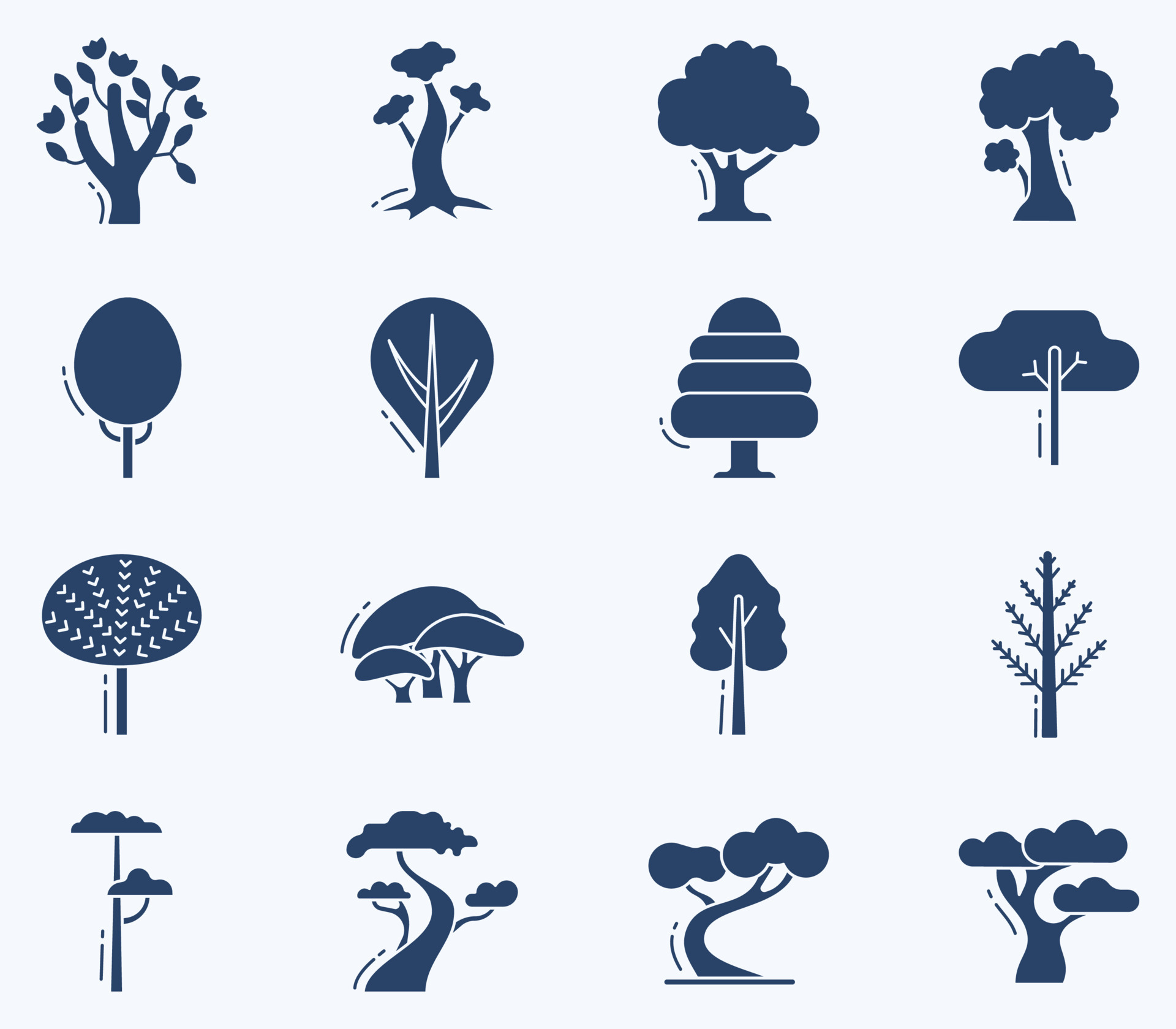 Tree icon set, Plant and nature vector 12004152 Vector Art at Vecteezy