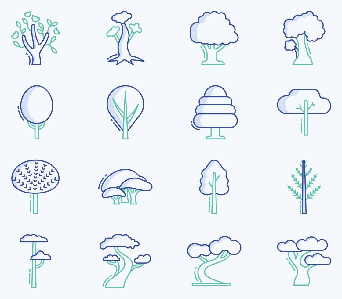 Tree icon set, Plant and nature vector 12004153 Vector Art at Vecteezy