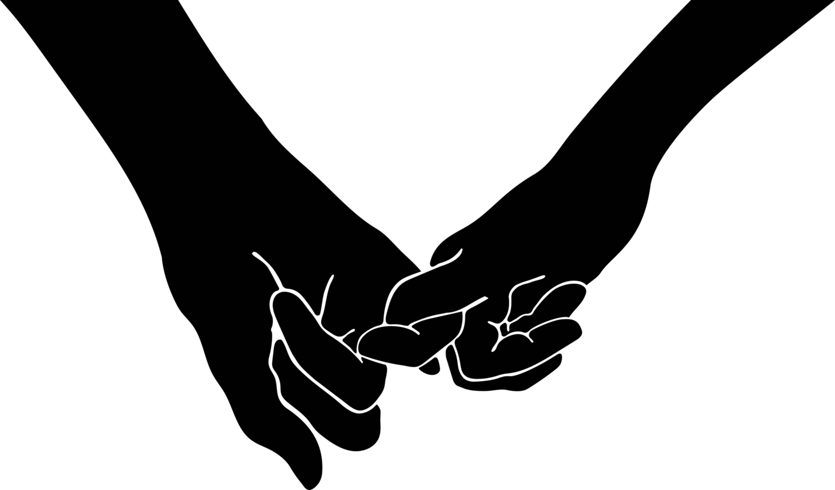 hands of a couple are holding each other, meaning the togetherness and affection. a silhouette ...