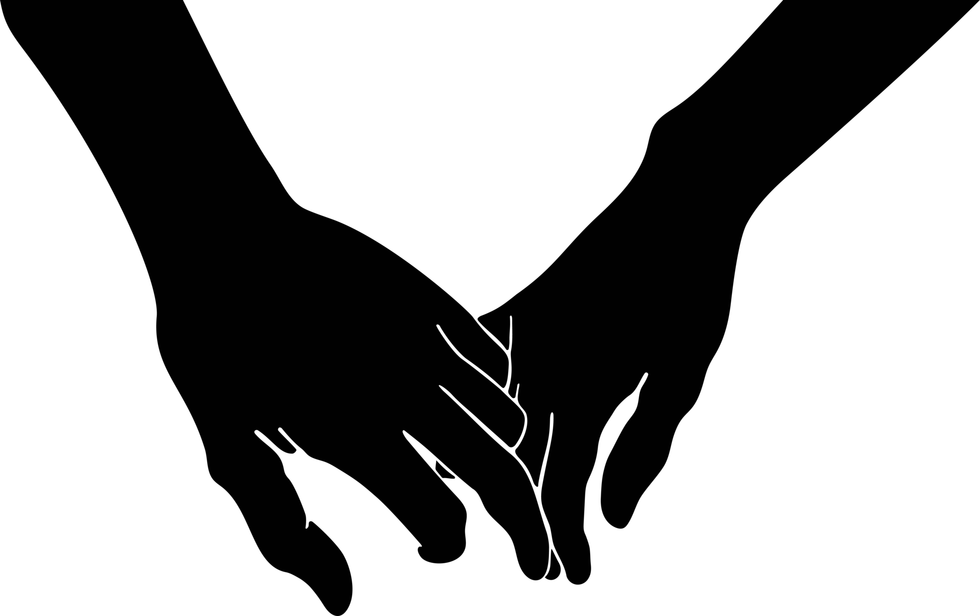 Silhouette Couple Holding Hands Drawing