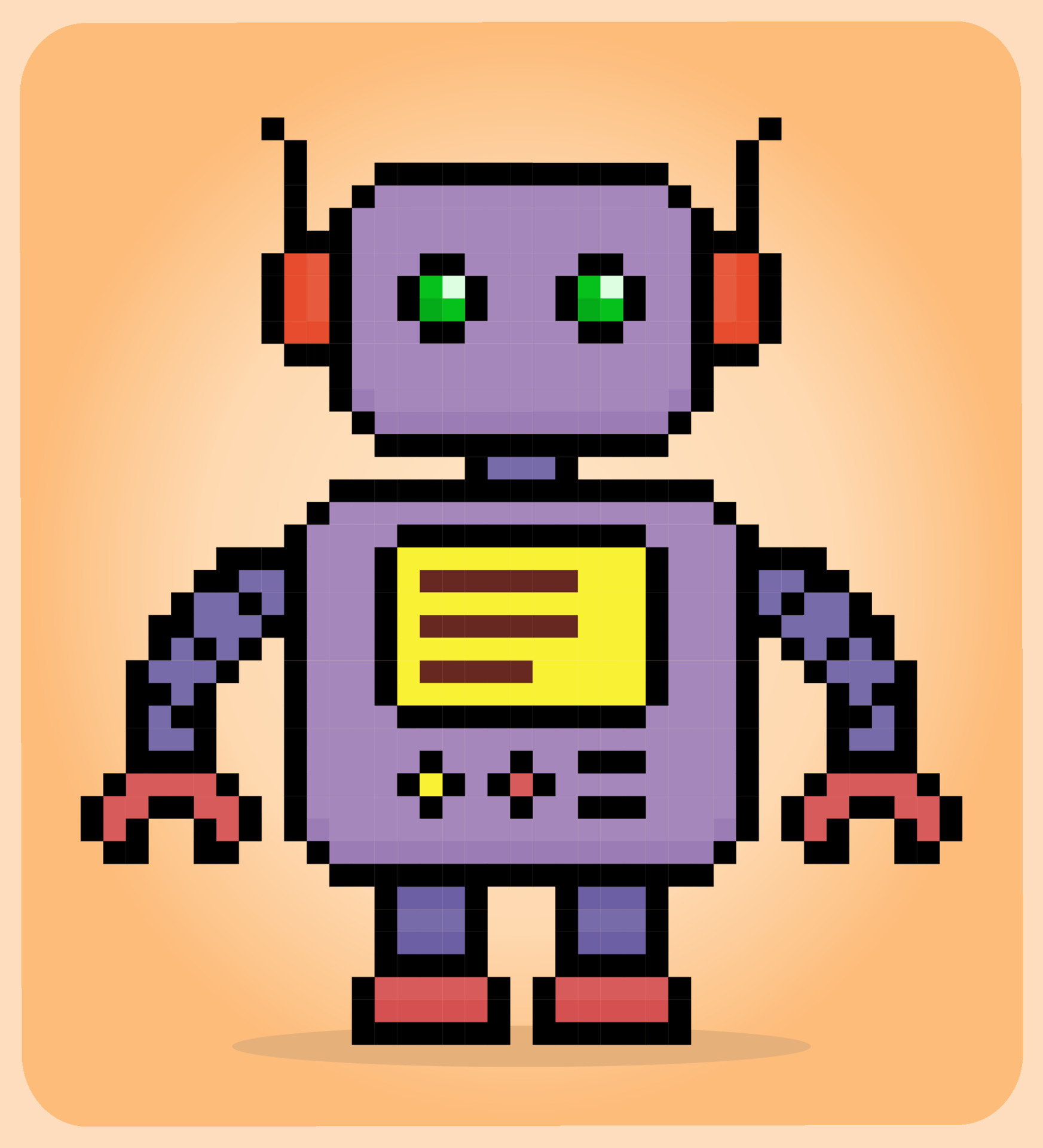 8 bit pixel robot in vector illustrations for game assets. 12004911 ...