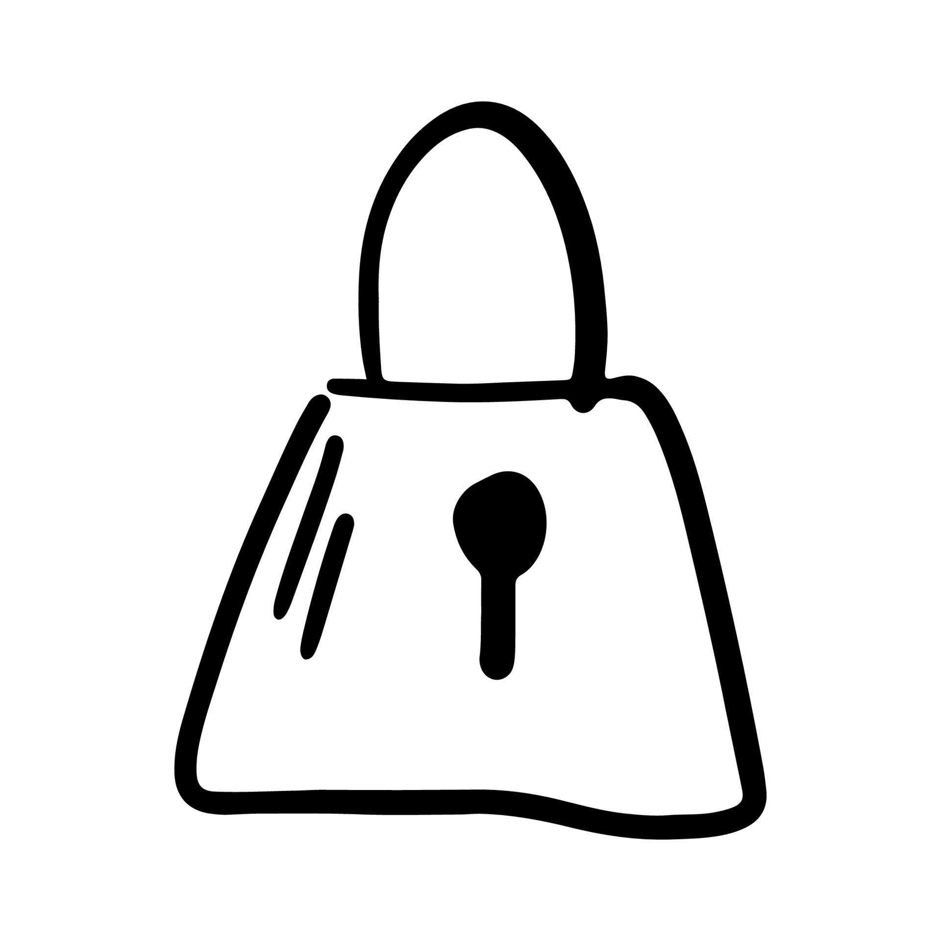 Hand Drawn Lock Padlock Doodle Protection Security Icon Isolated On White Sketch Of Security