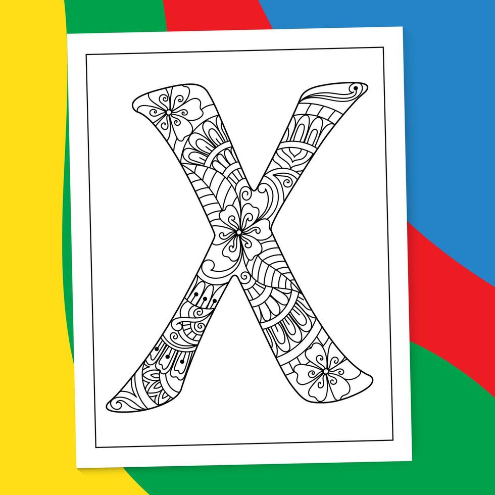 Página Para Colorear De Letras Del Alfabeto Mandala Dibujadas A Mano De La A A La Z Alfabeto