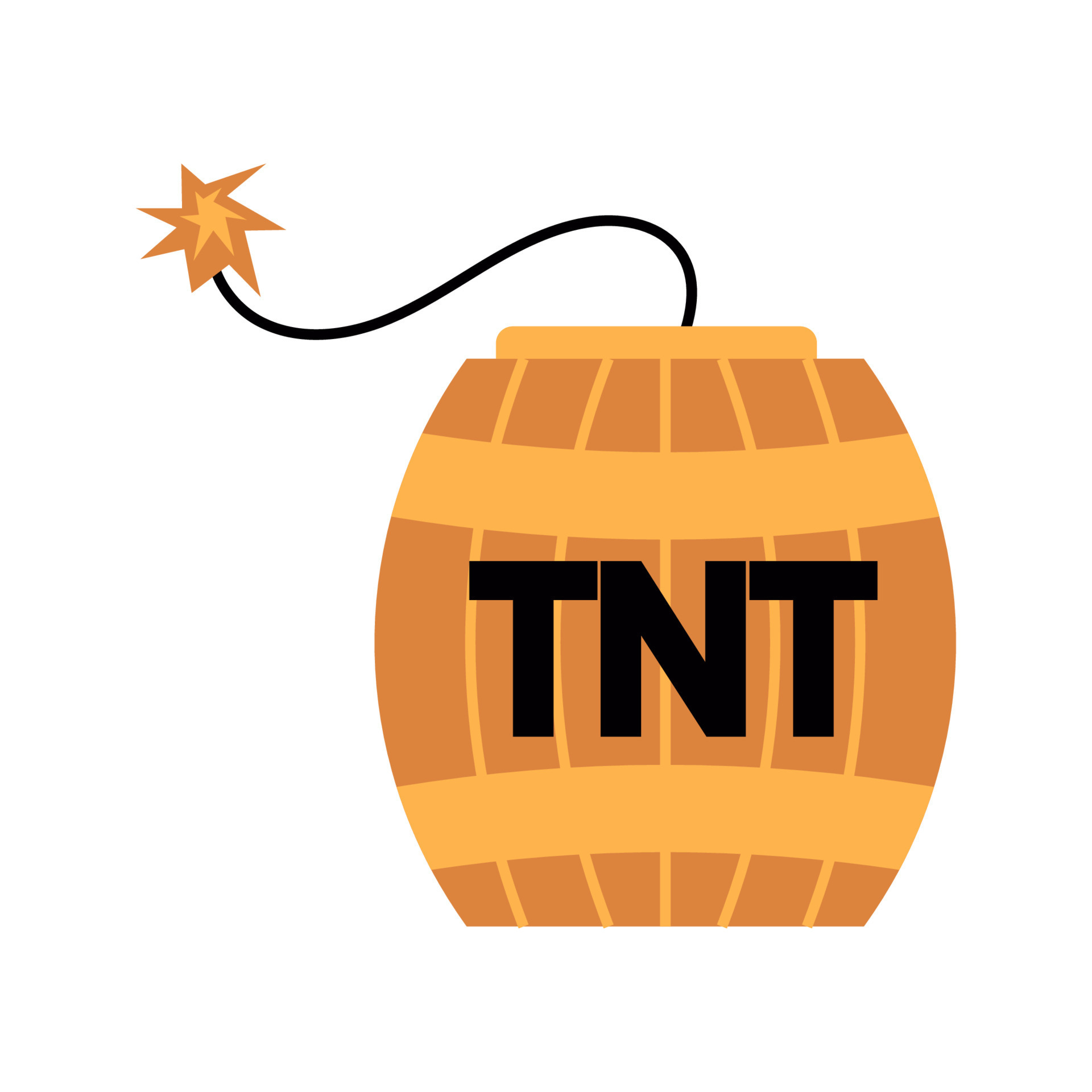 Cartoon dynamite and tnt explosives with timer and fuse. Fire bomb and dangerous weapon to ...