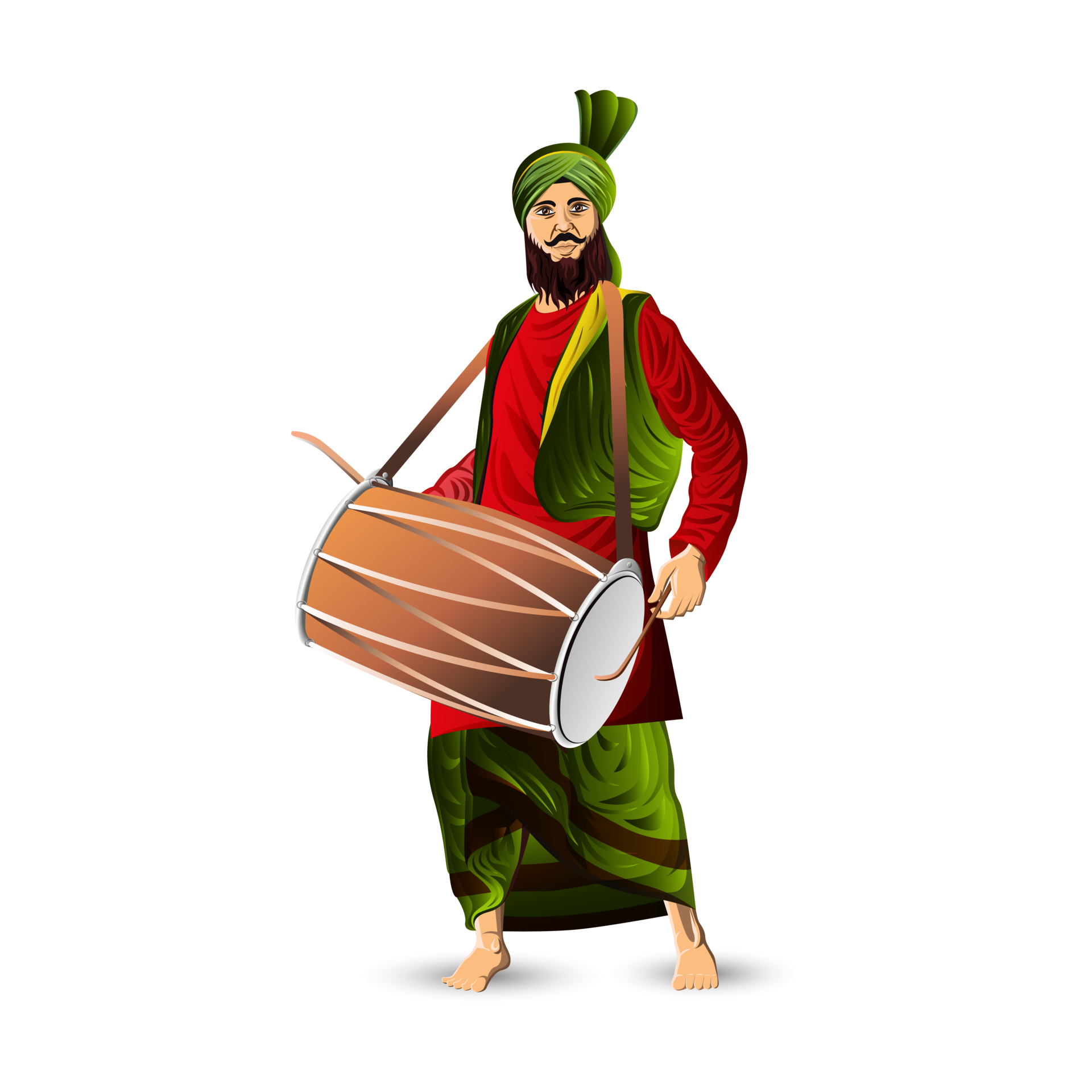 Creative character with dhol 12011867 PNG Creative character with dhol 12011867 PNG