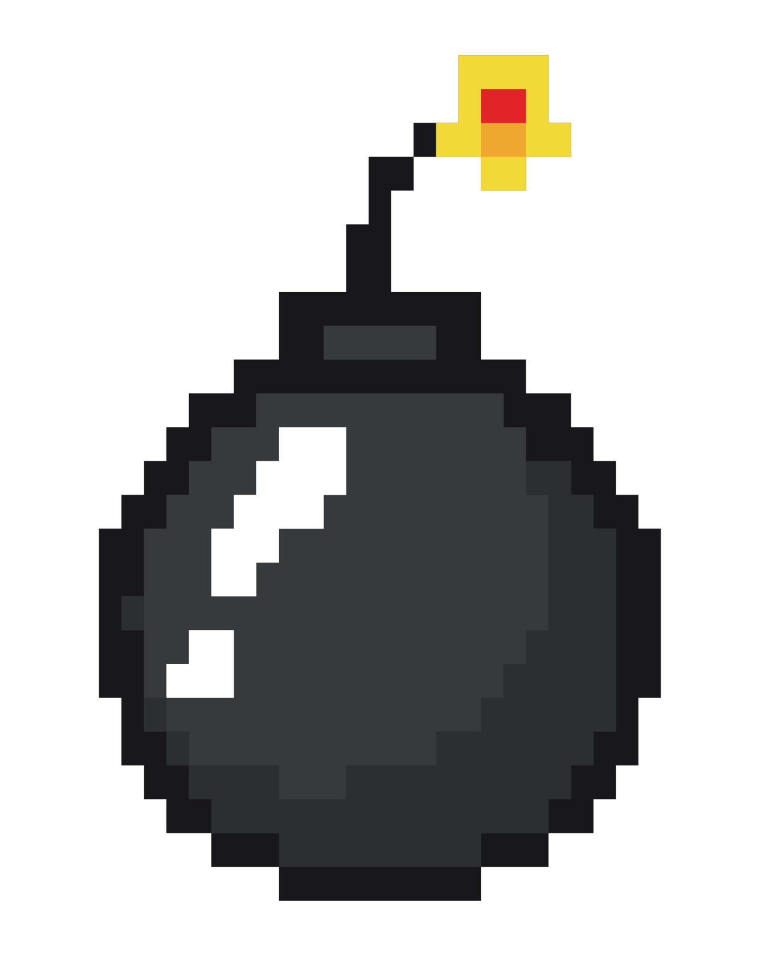 bomb pixel art 12014525 Vector Art at Vecteezy