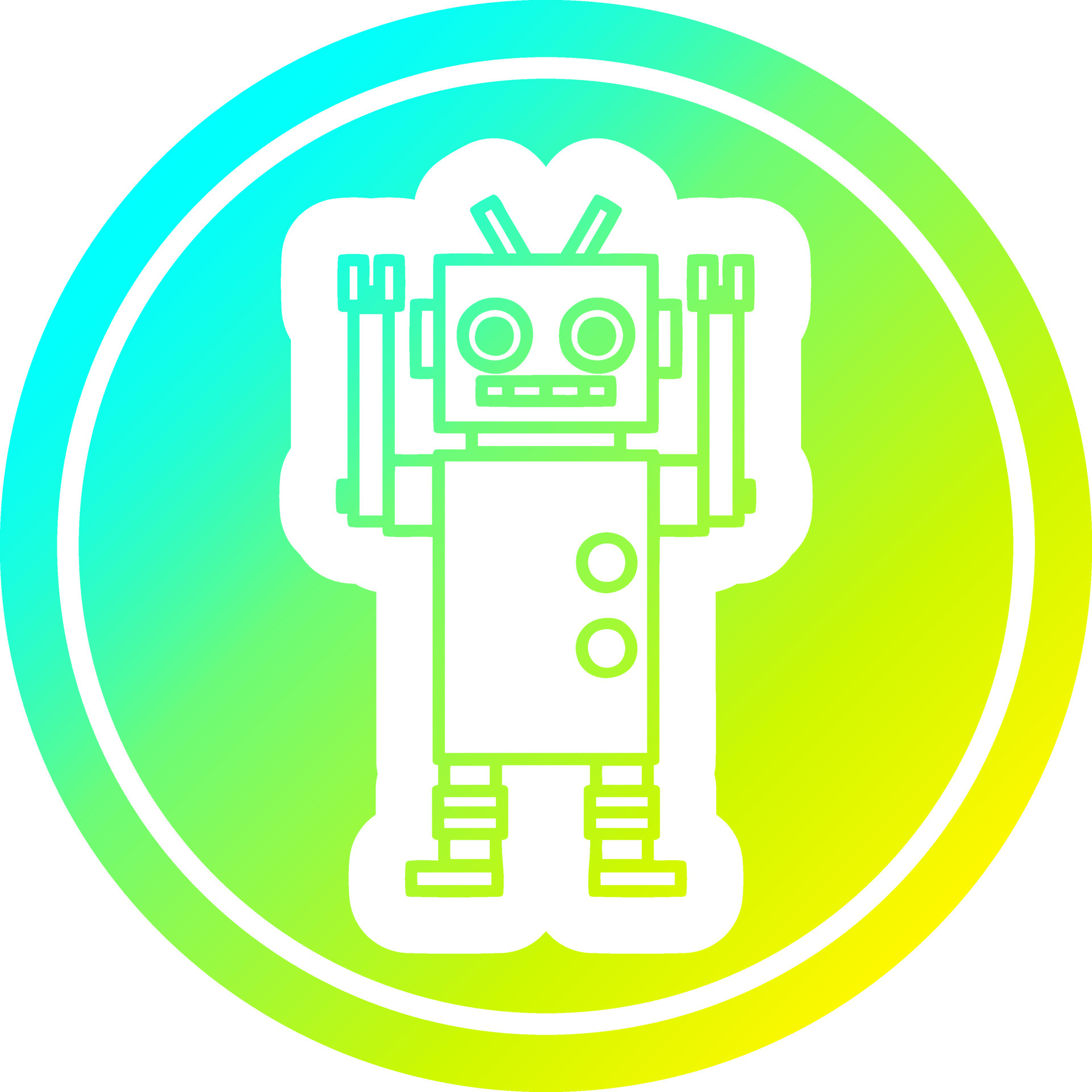 Dancing Robot Circular In Cold Gradient Spectrum 12019573 Vector Art At Vecteezy