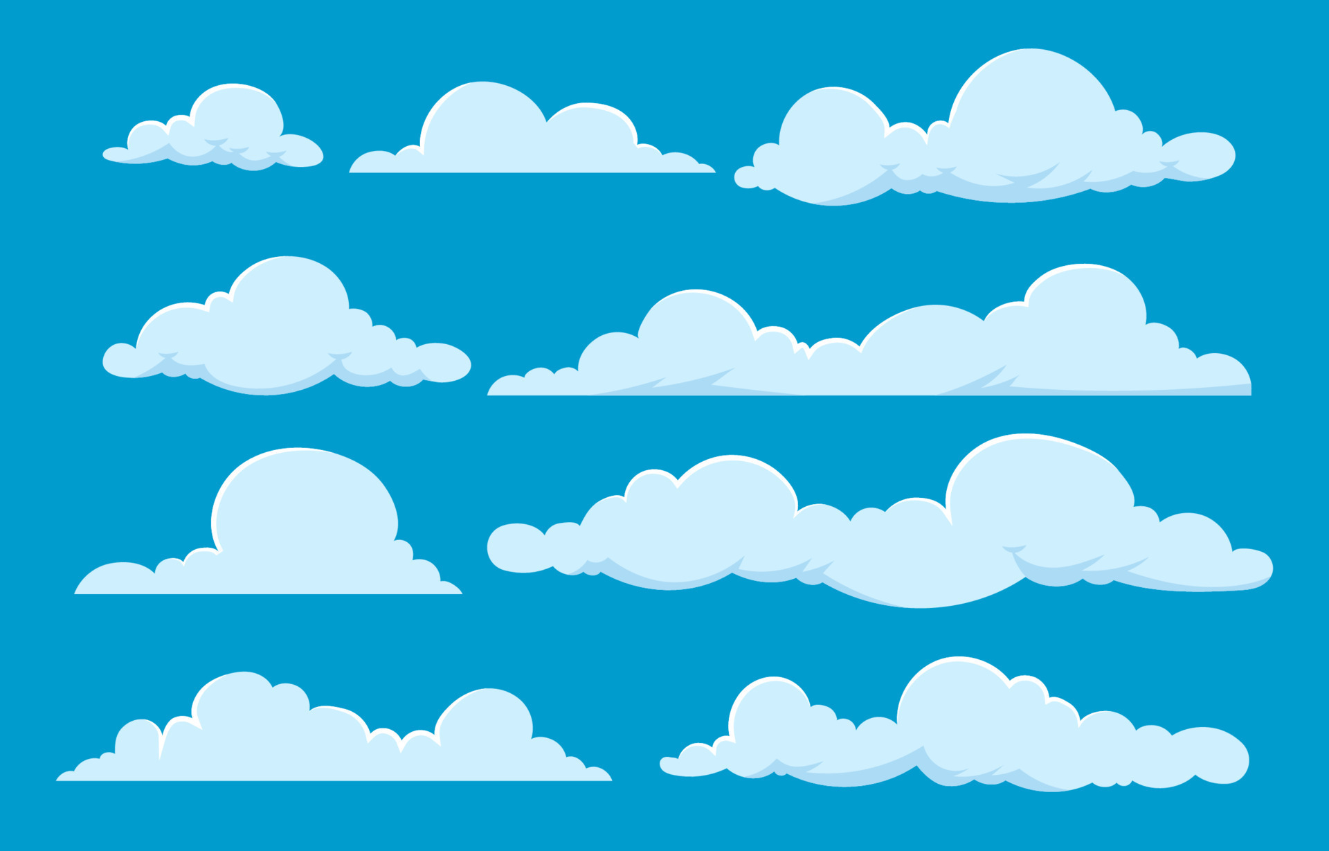 Cloud Icon Set Collection 12023523 Vector Art at Vecteezy