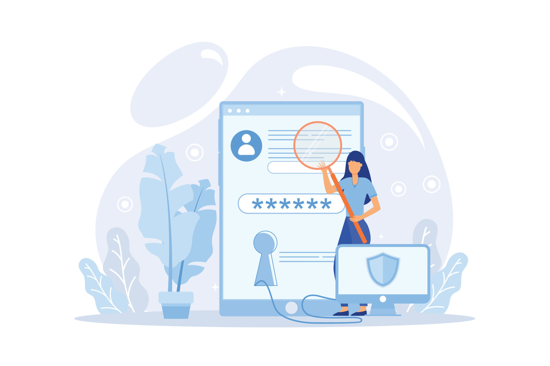 2-Step authentication illustration web page. for websites, landing ...