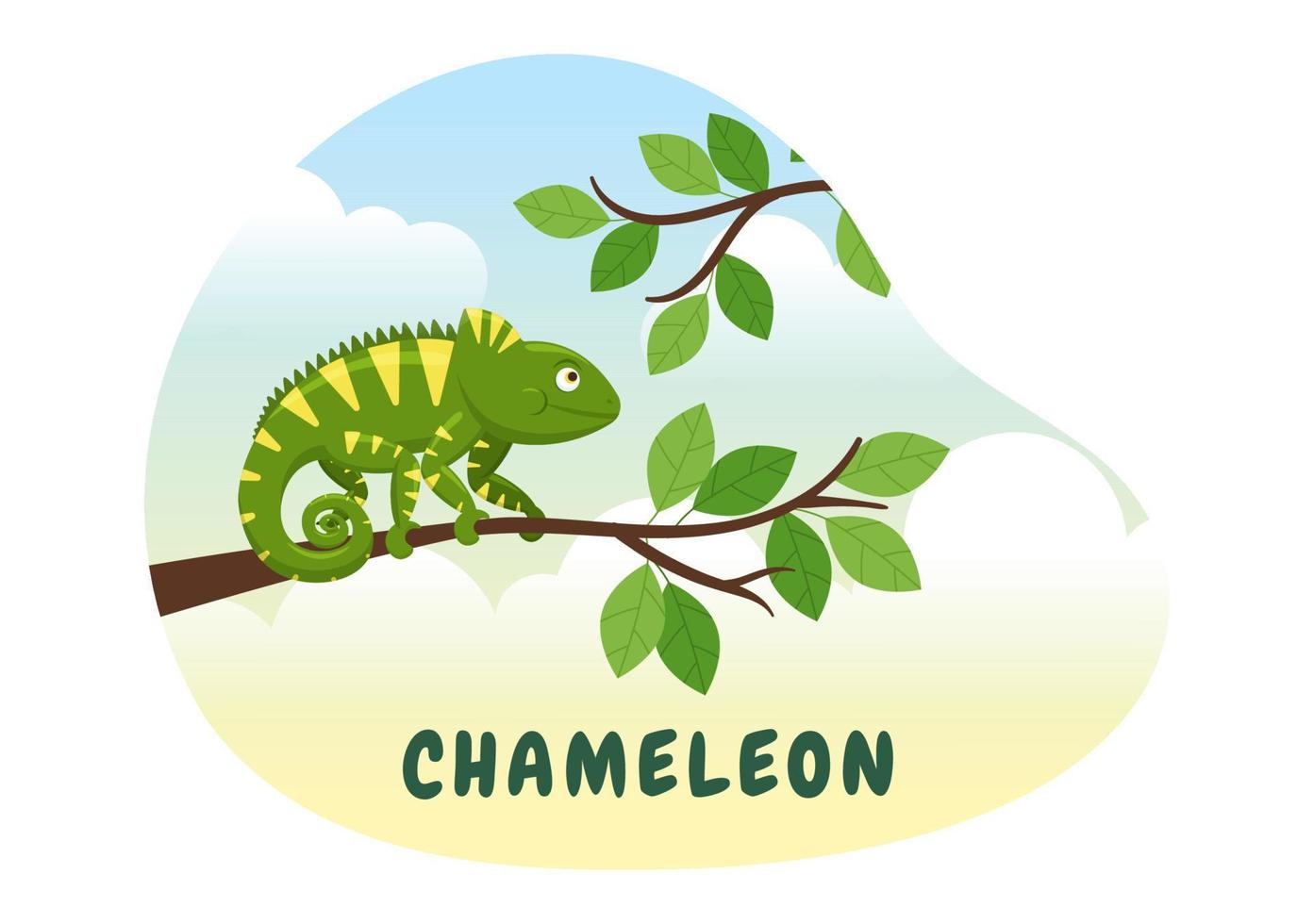 Set of Animal Reptile Template Hand Drawn Cartoon Flat Illustration ...