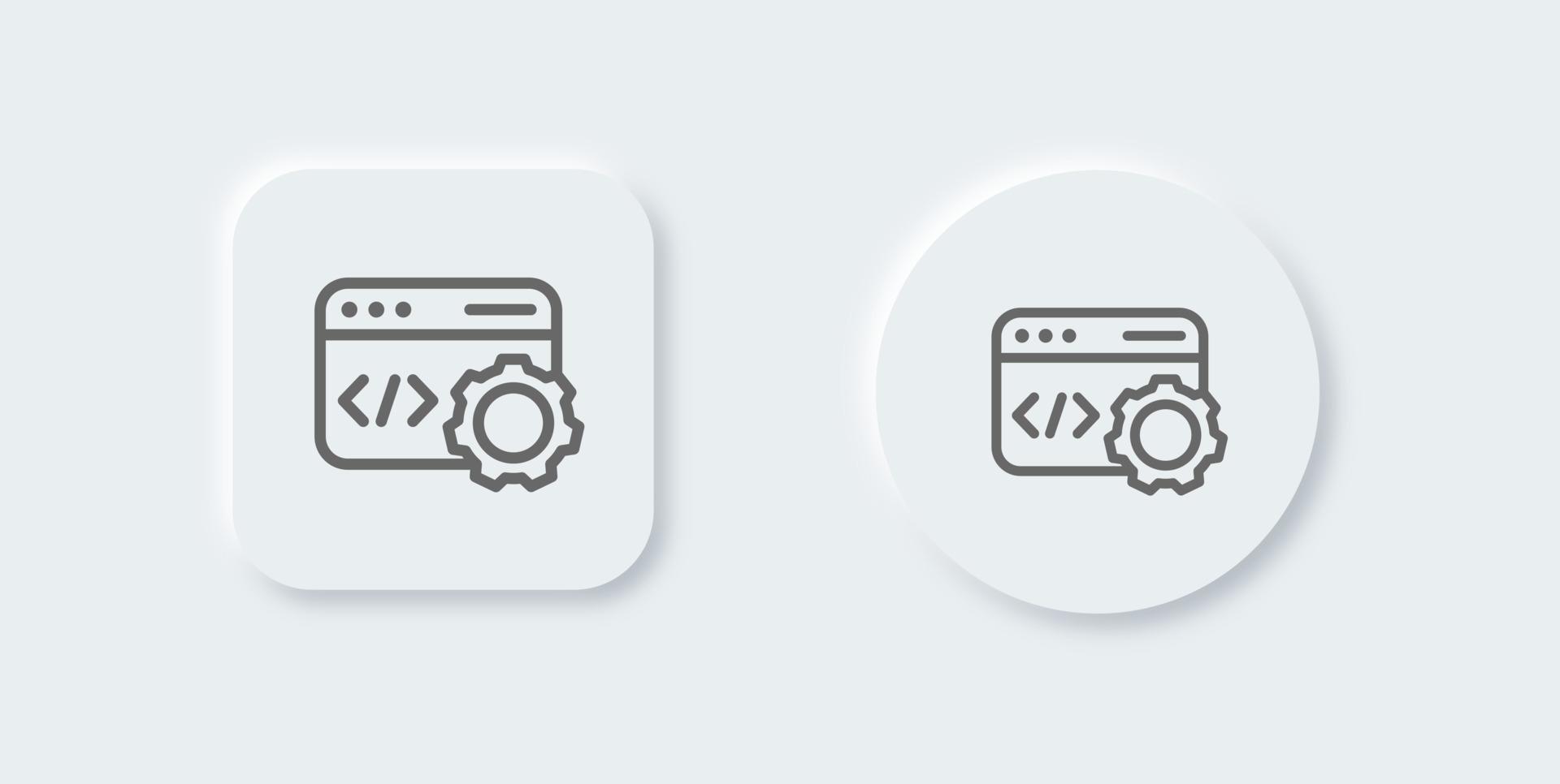 Maintenance Line Icon In Neomorphic Design Style Repair Work Signs