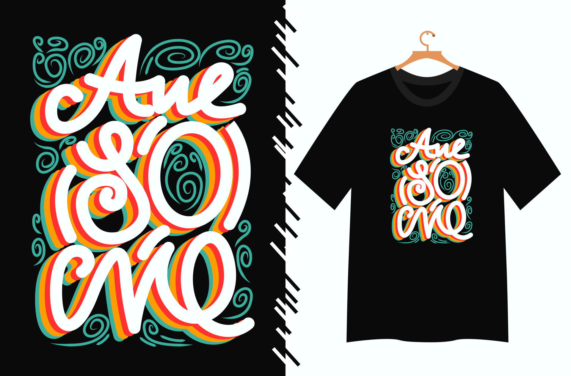 Awesome Typography T Shirt Design 12026286 Vector Art At Vecteezy