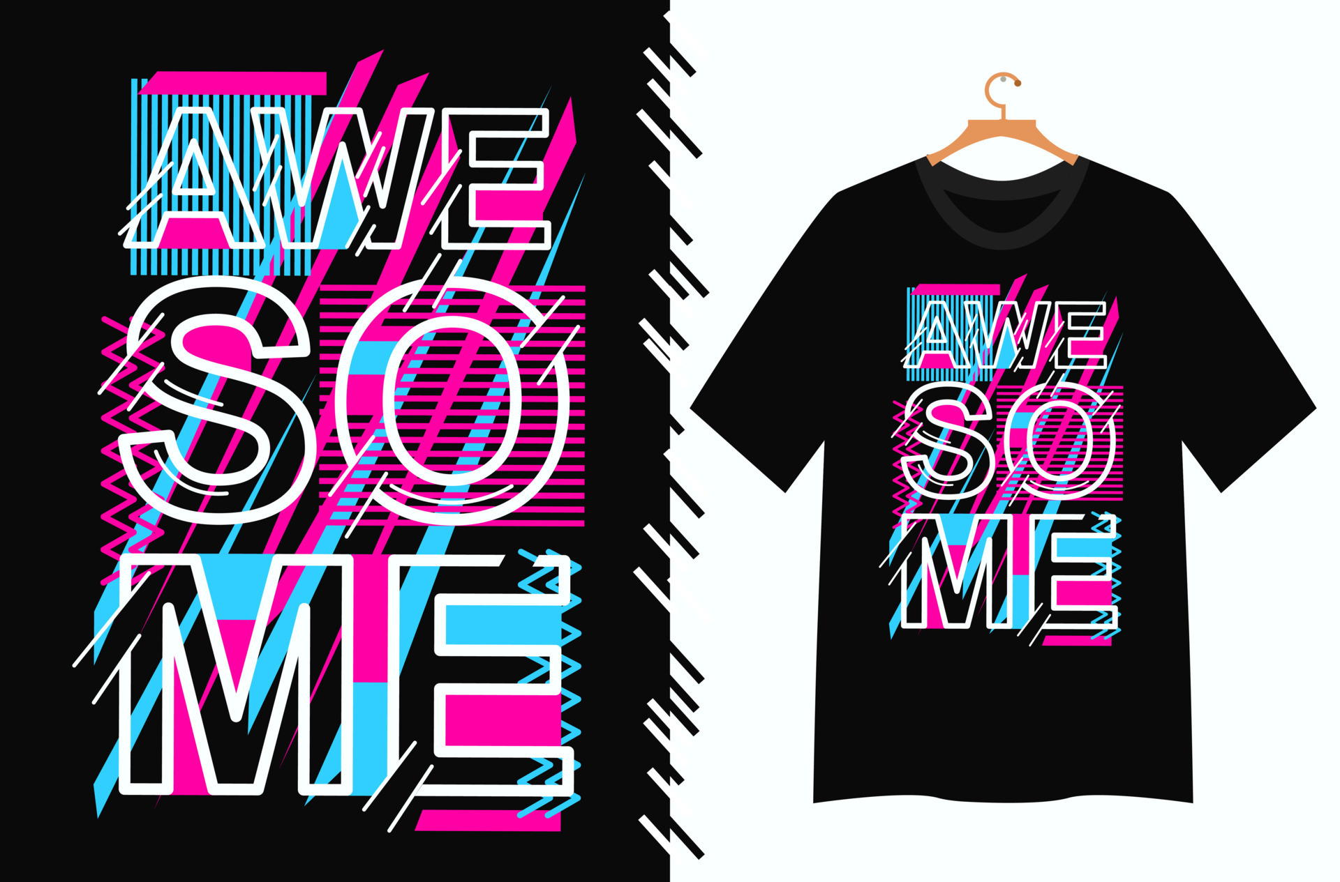 Awesome Typography T Shirt Design 12026289 Vector Art At Vecteezy
