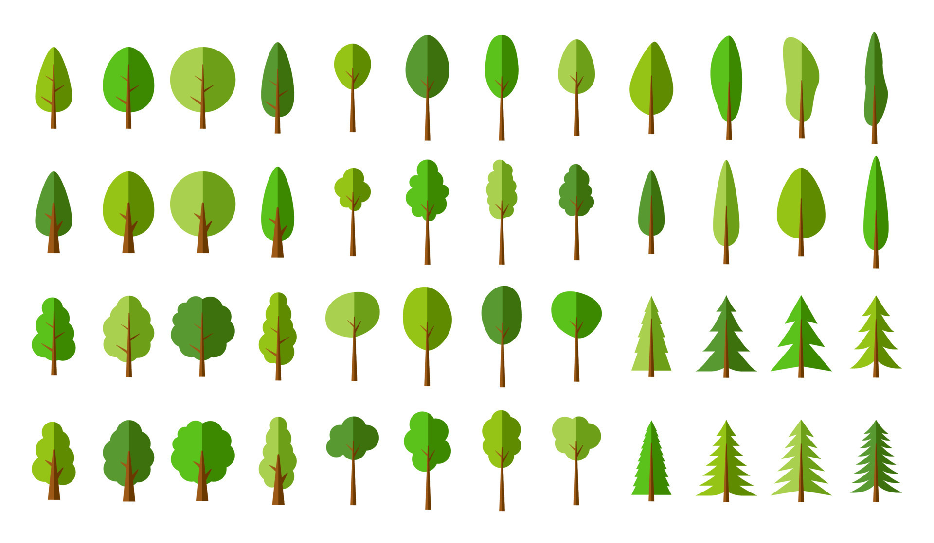 Set of pattern Green Pine trees 12027416 Vector Art at Vecteezy