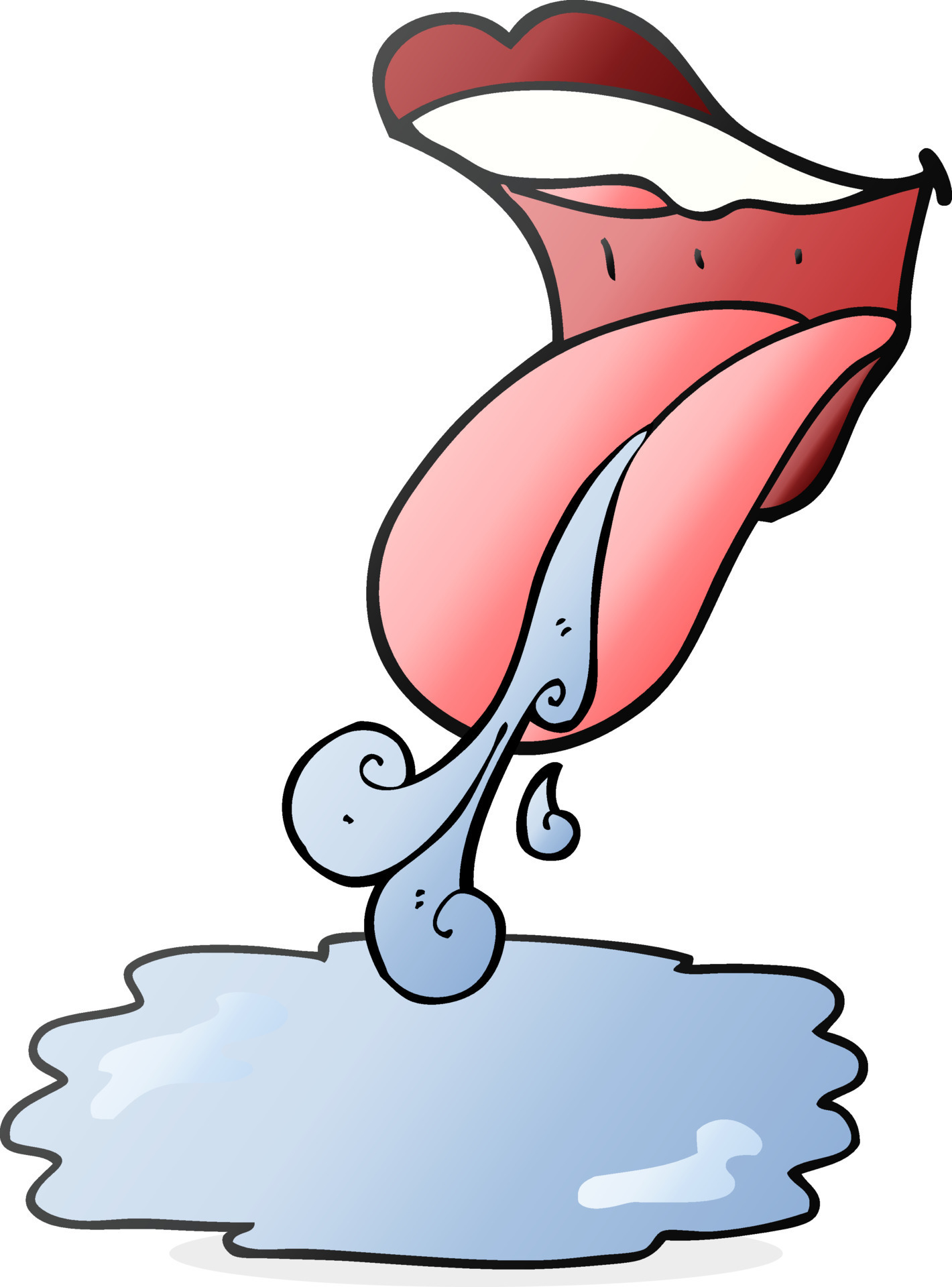 Freehand Drawn Cartoon Mouth Drooling 12029127 Vector Art At Vecteezy