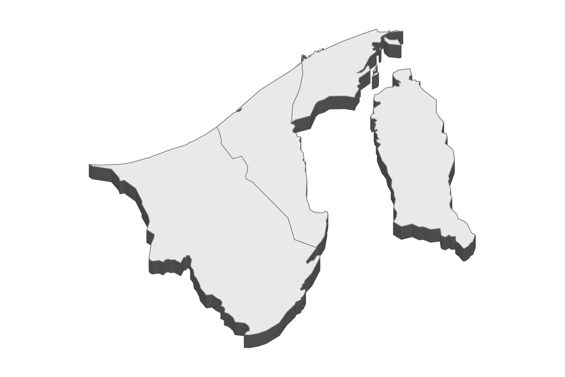 3d Map Illustration Of Brunei Darussalam 12031261 Png