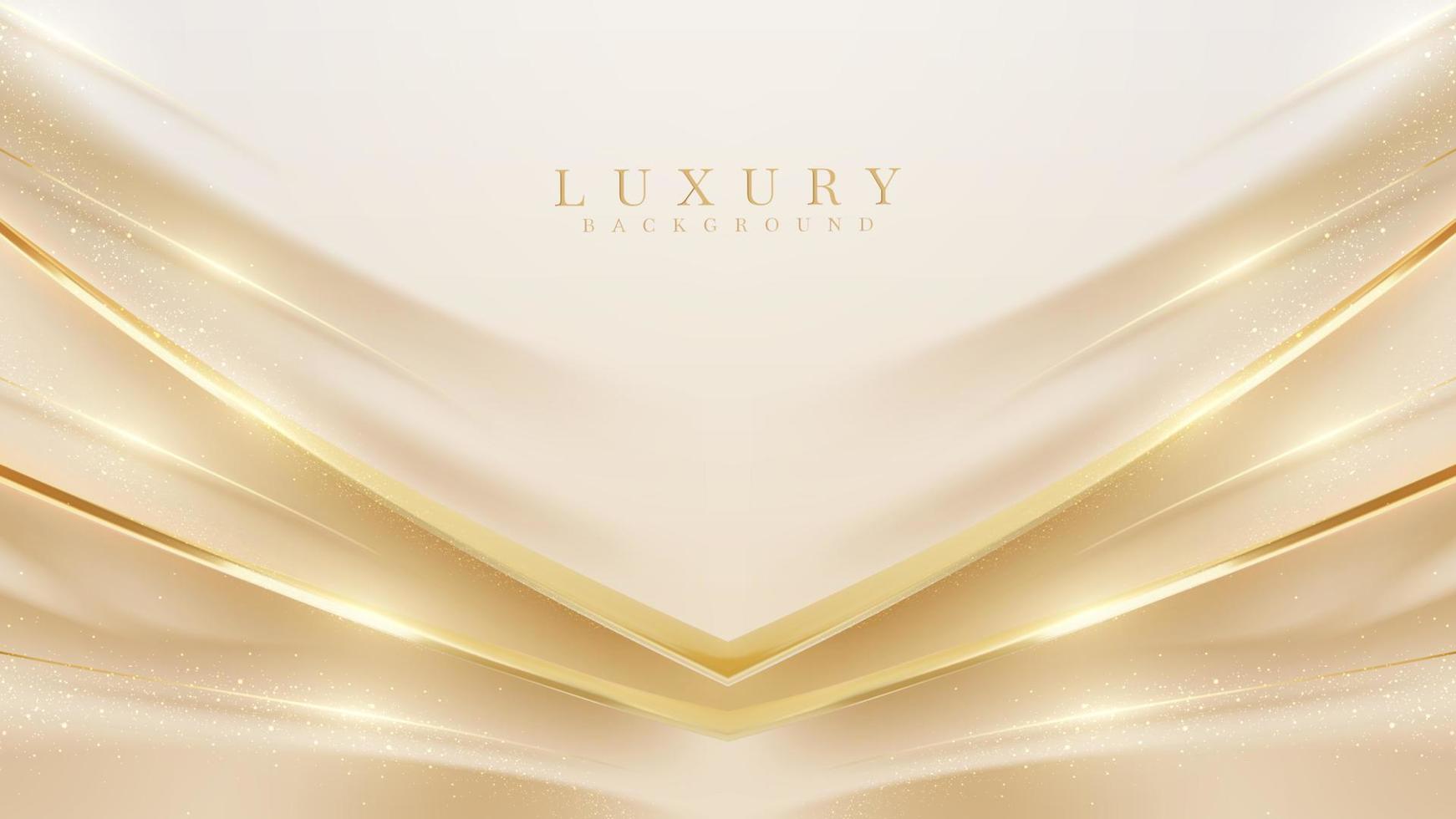 Luxury background with golden ribbons elements with bokeh decorations and sparkling lights ...