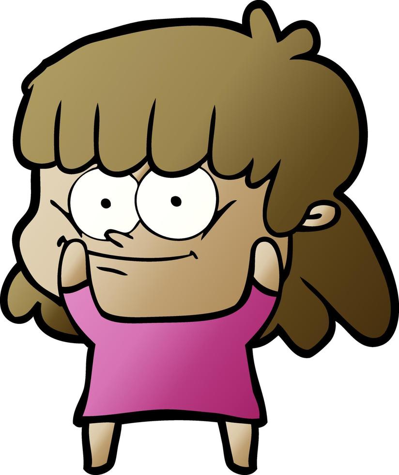 cartoon smiling woman 12032137 Vector Art at Vecteezy