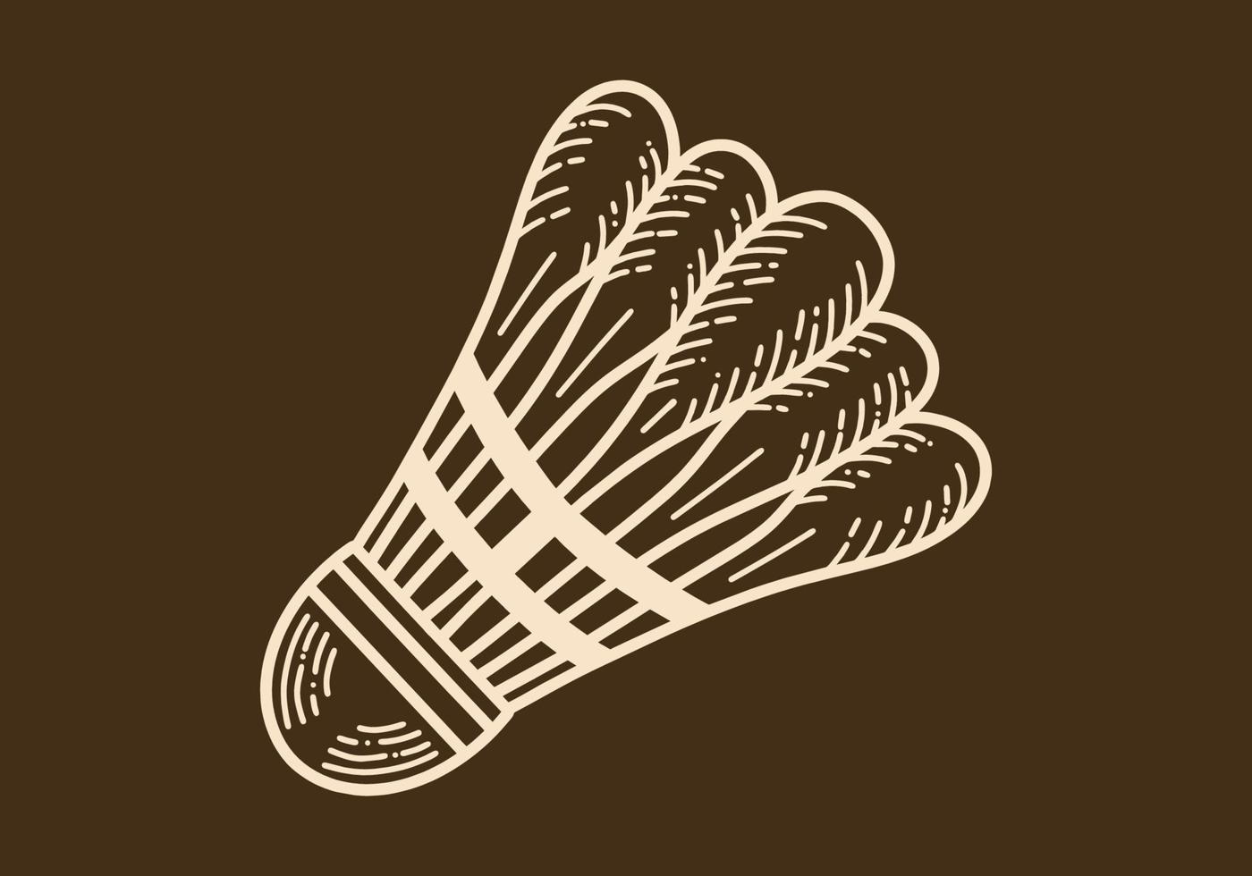 Badminton shuttlecock retro vintage line art 12032965 Vector Art at Vecteezy