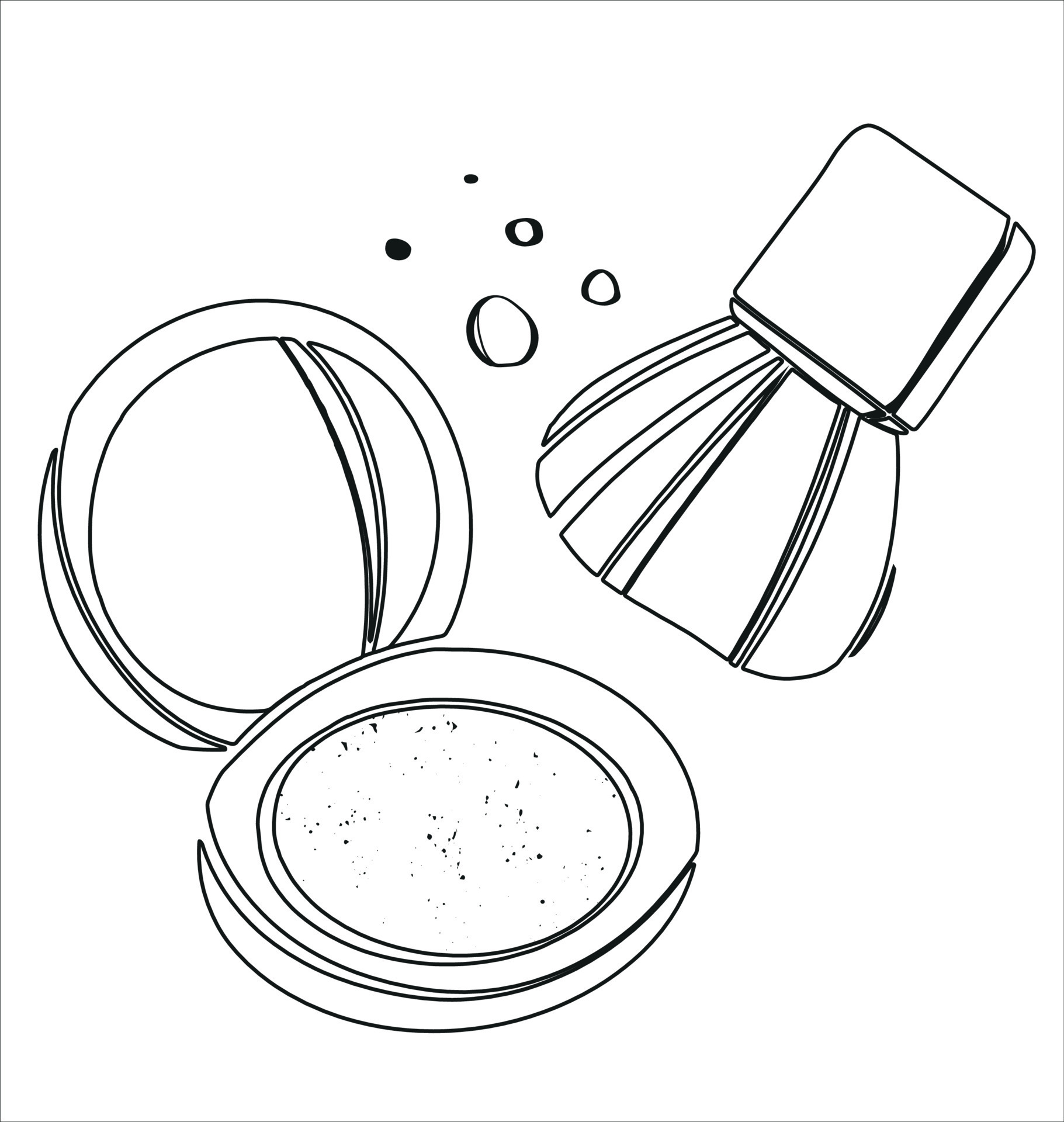Vector Illustration Of A Jar Of Cosmetics Compact Face Powder Beautiful Black Packaging