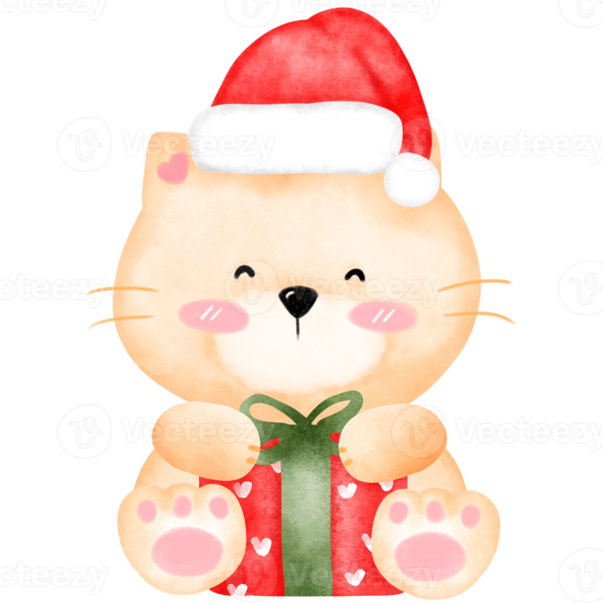 Cute Cat Watercolor Christmas 12039150 Png