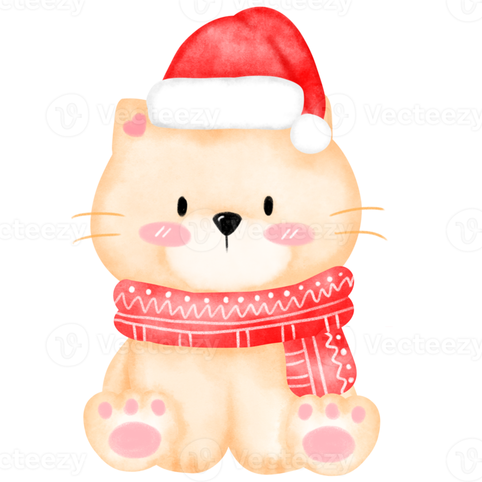 Cute Cat Watercolor Christmas 12039309 PNG