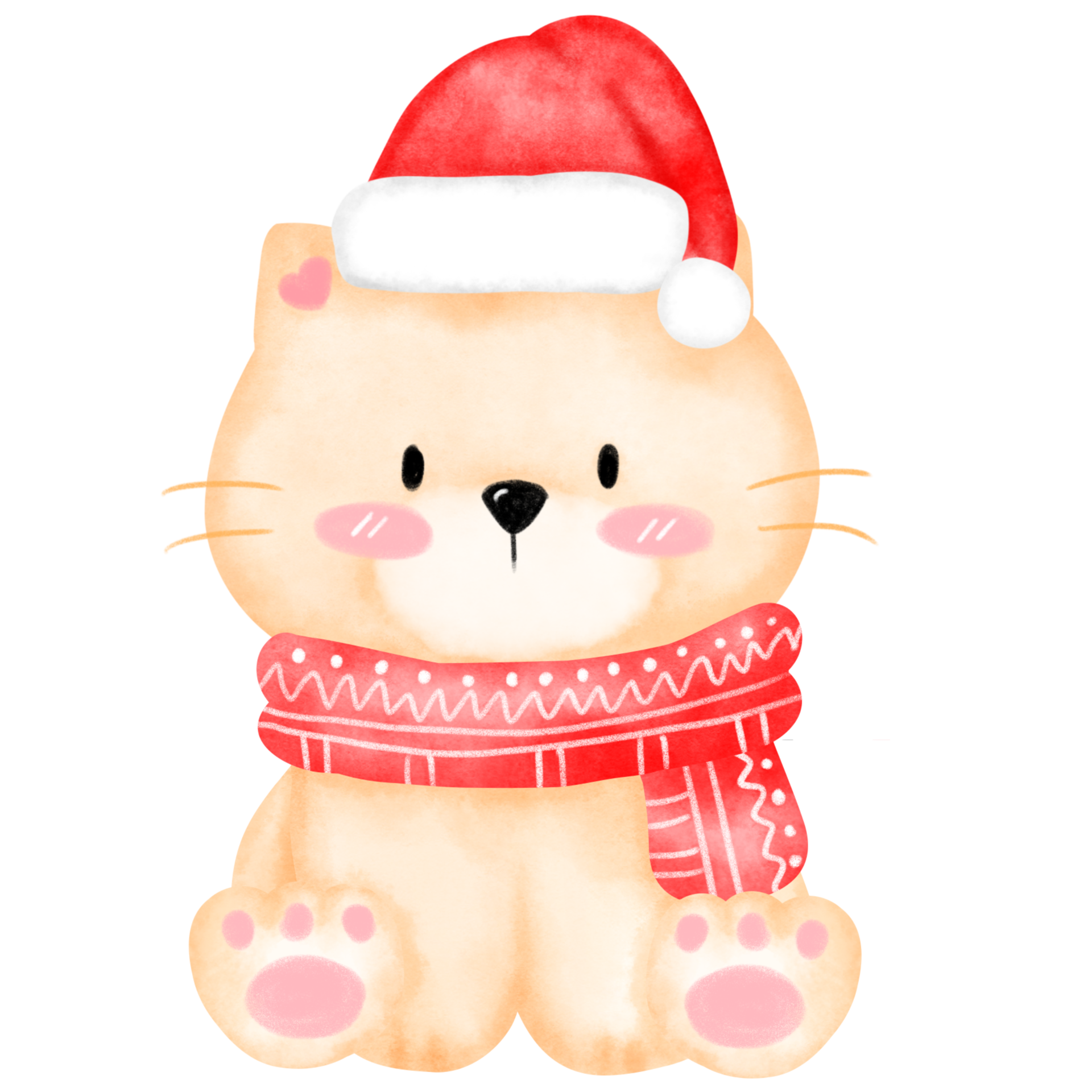 Cute Cat Watercolor Christmas 12039309 Png