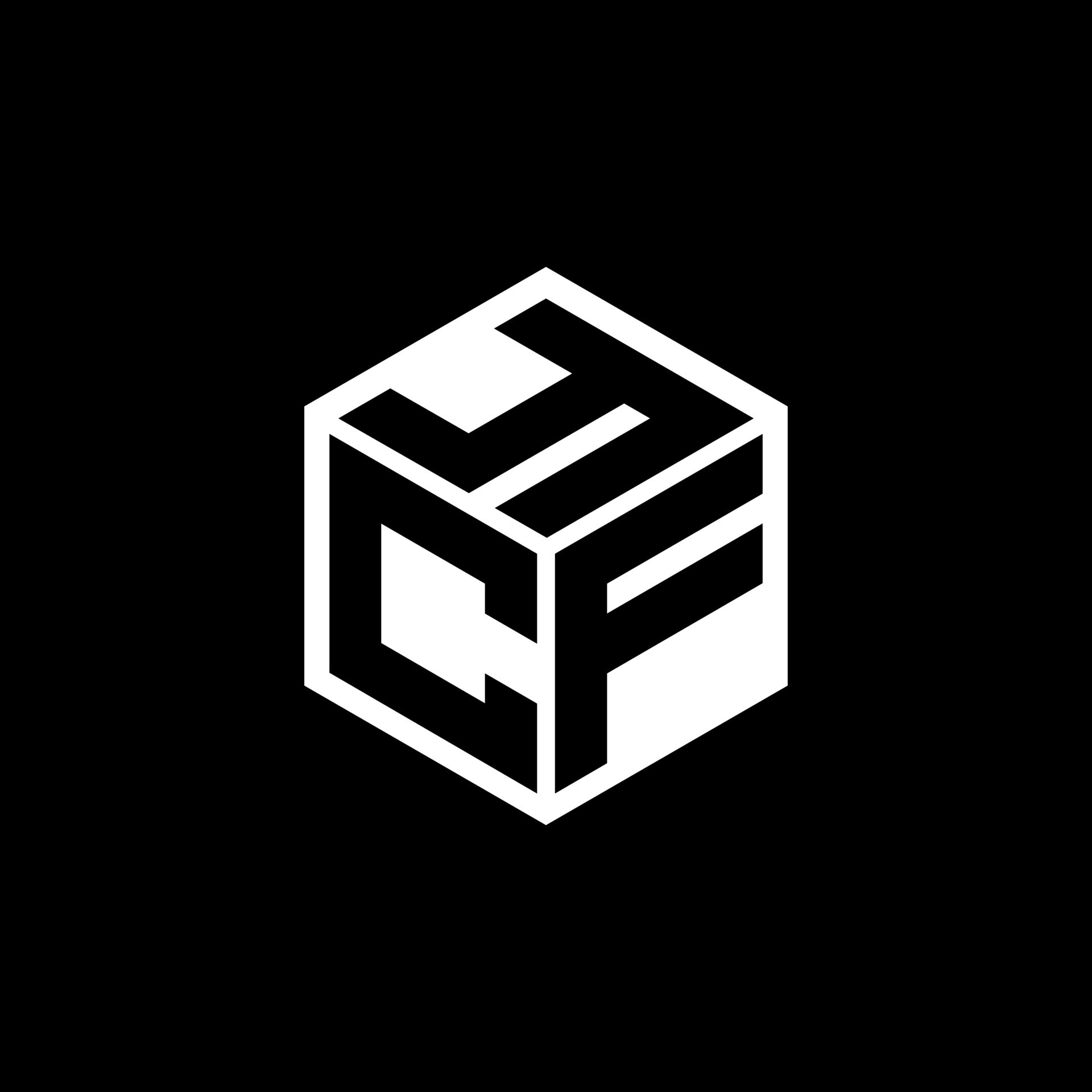 diseño de logotipo de letra cfy con fondo negro en illustrator, estilo de superposición de ...