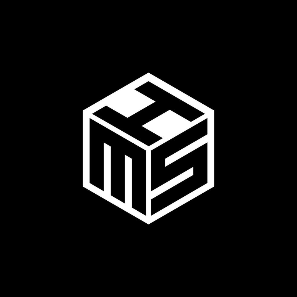 Diseño de logotipo de letra msh con fondo negro en Illustrator, estilo de superposición de ...