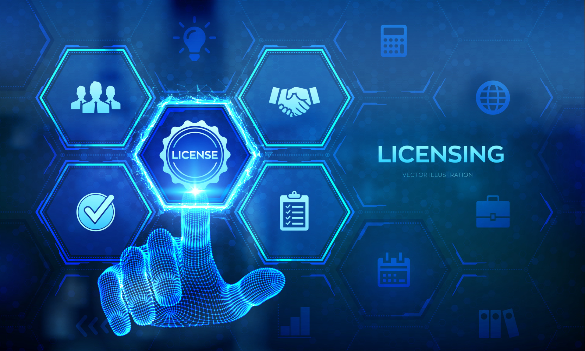 Licensing. License agreement concept. Copyright protection law license ... Licensing. License agreement concept. Copyright protection law license ...