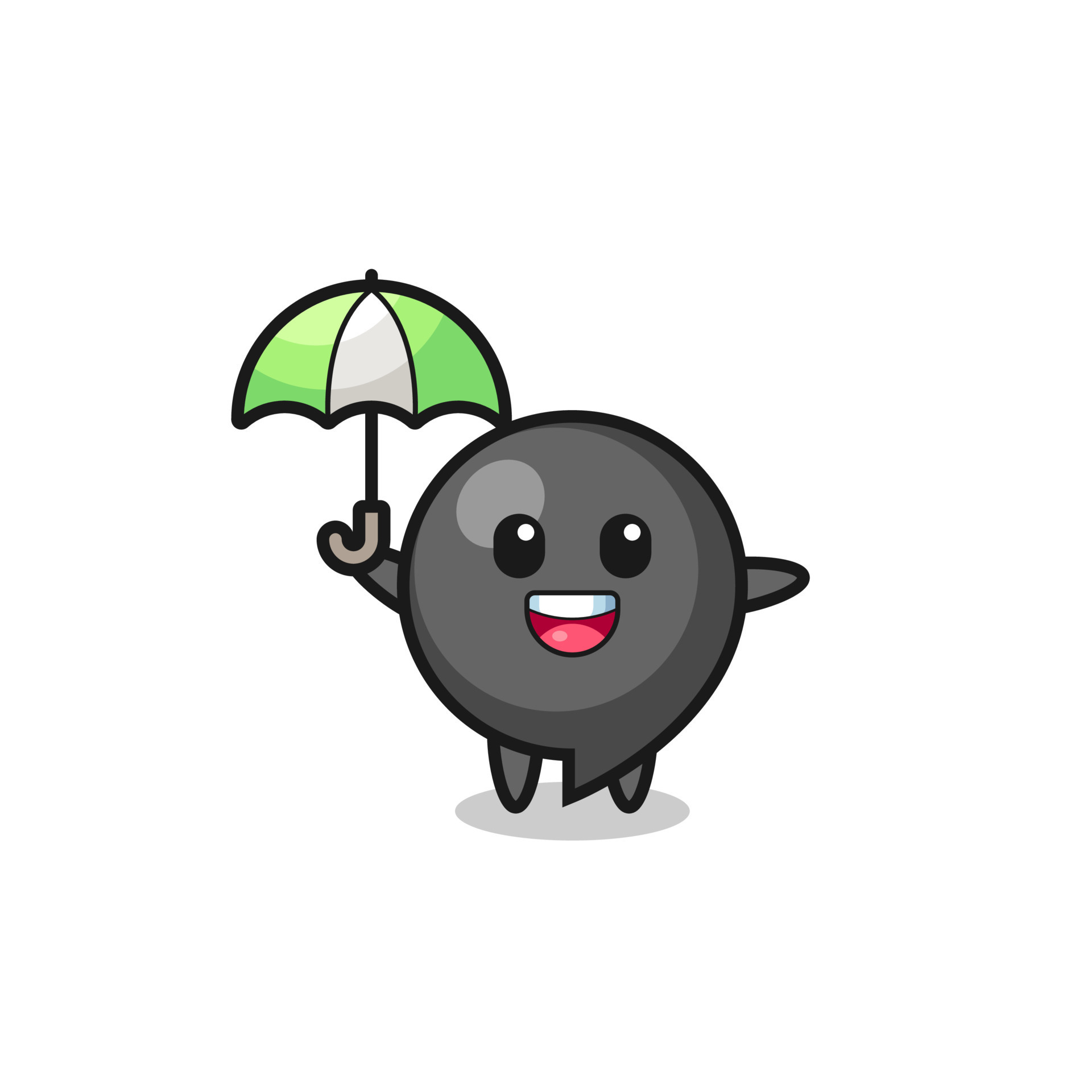 Cute Comma Symbol Illustration Holding An Umbrella 12046055 Vector Art