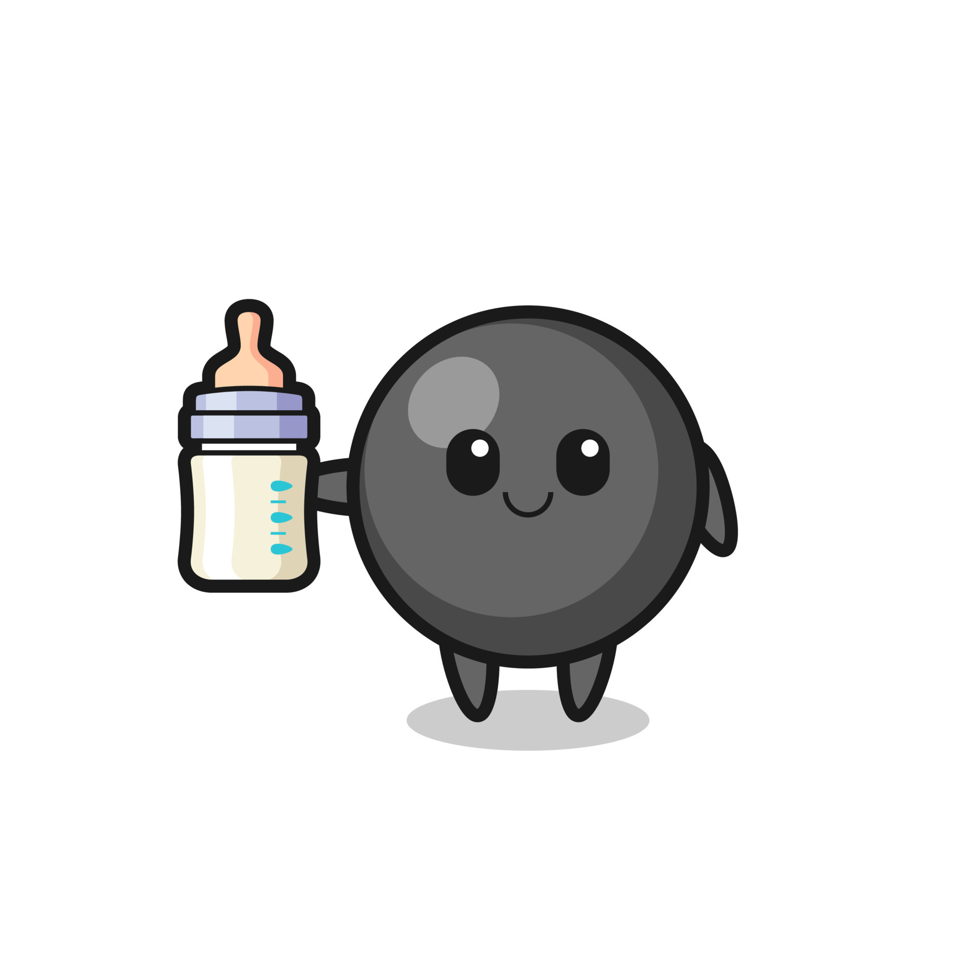 baby dot symbol cartoon character with milk bottle 12046068 Vector Art ...