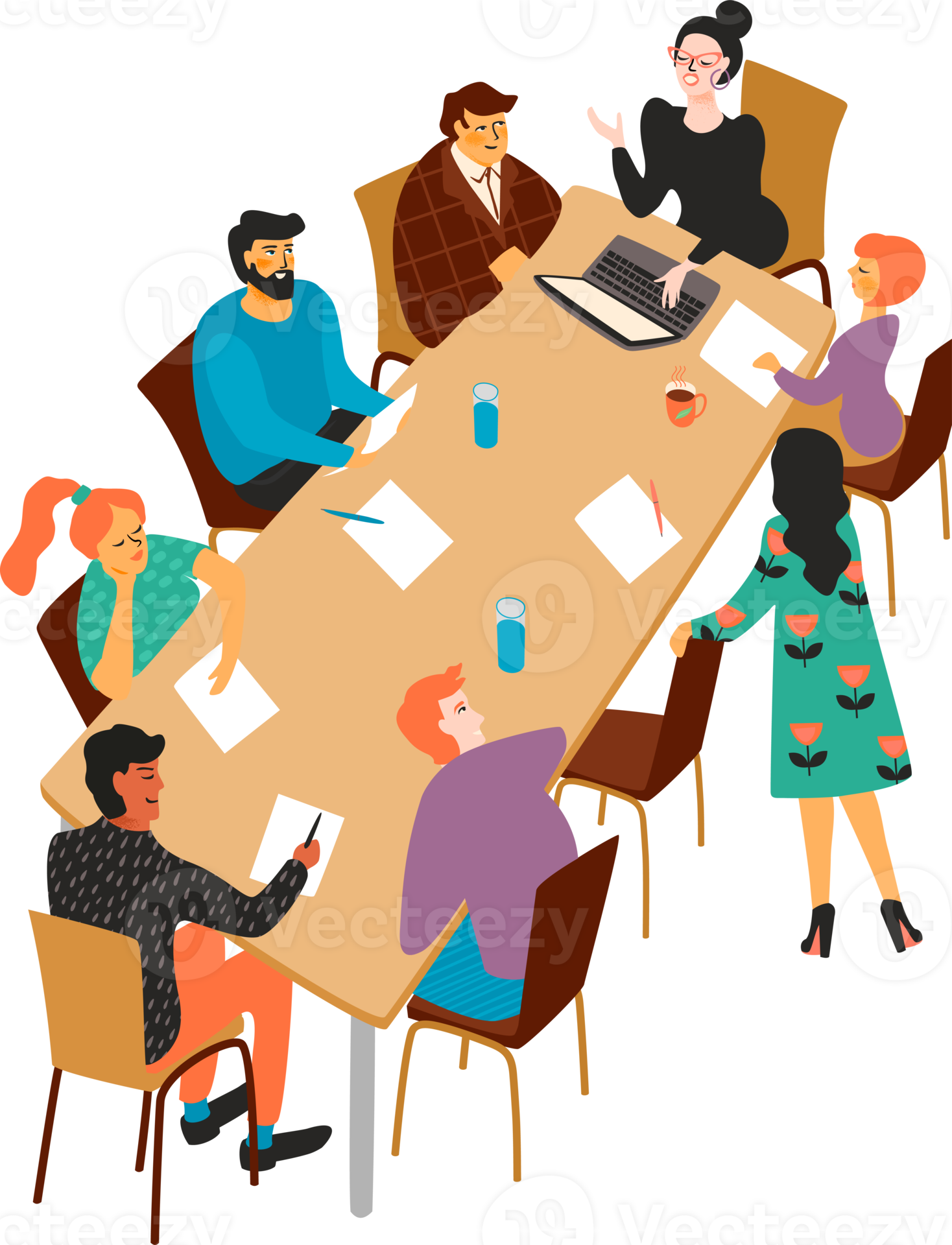 Office workers. Teamwork. Illustration 12046701 PNG