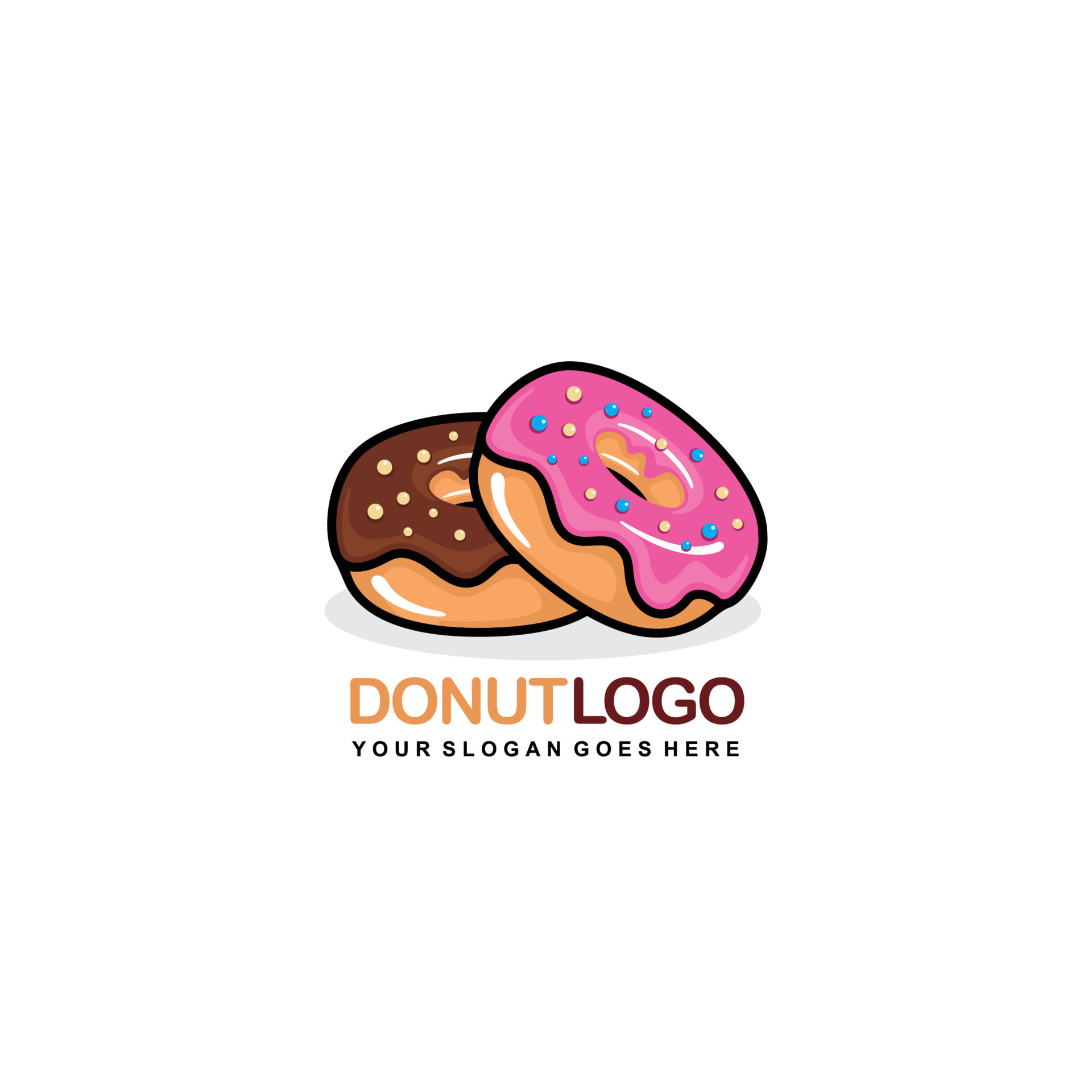 Donut logo design vector 12047893 Vector Art at Vecteezy