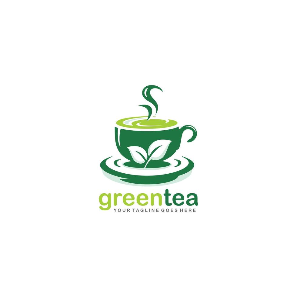 Green tea logo design vector 12047901 Vector Art at Vecteezy